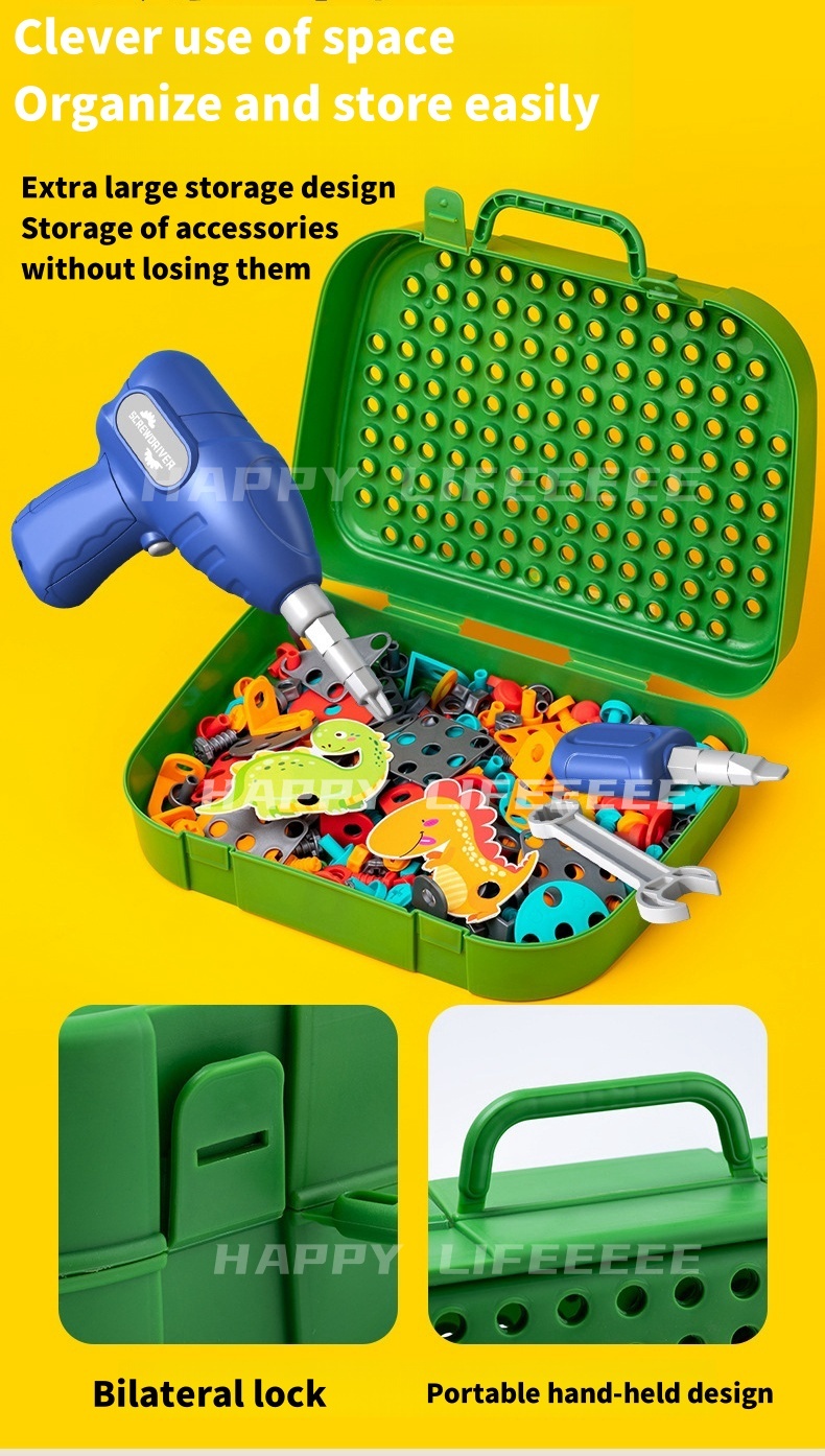 【🇲🇾24h】230pcs Building Blocks Children Electric Drill Toy Set Screw ...