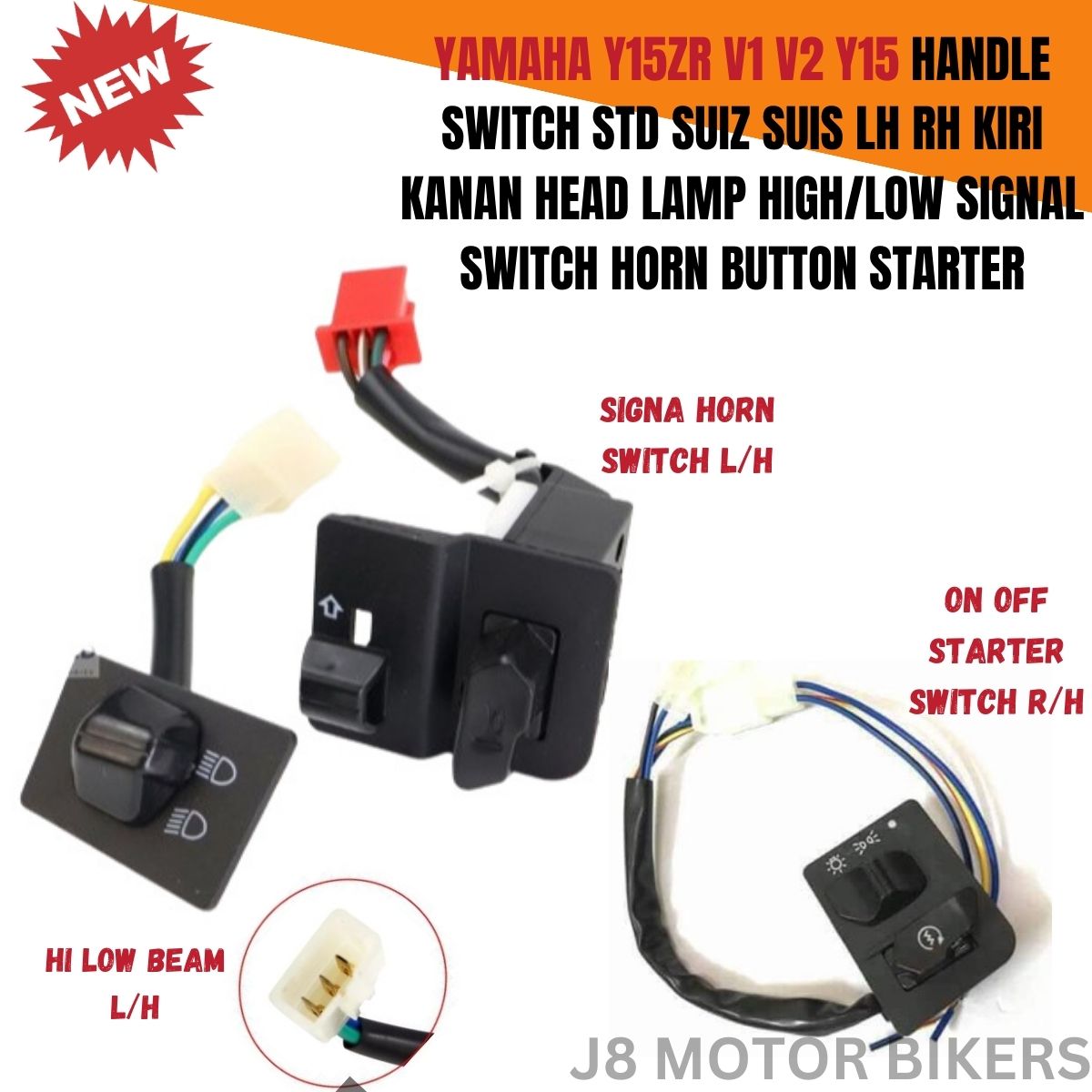 Y15ZR V1 V2 Y15 HANDLE SWITCH STD SUIZ SUIS LH RH KIRI KANAN HEAD LAMP ...