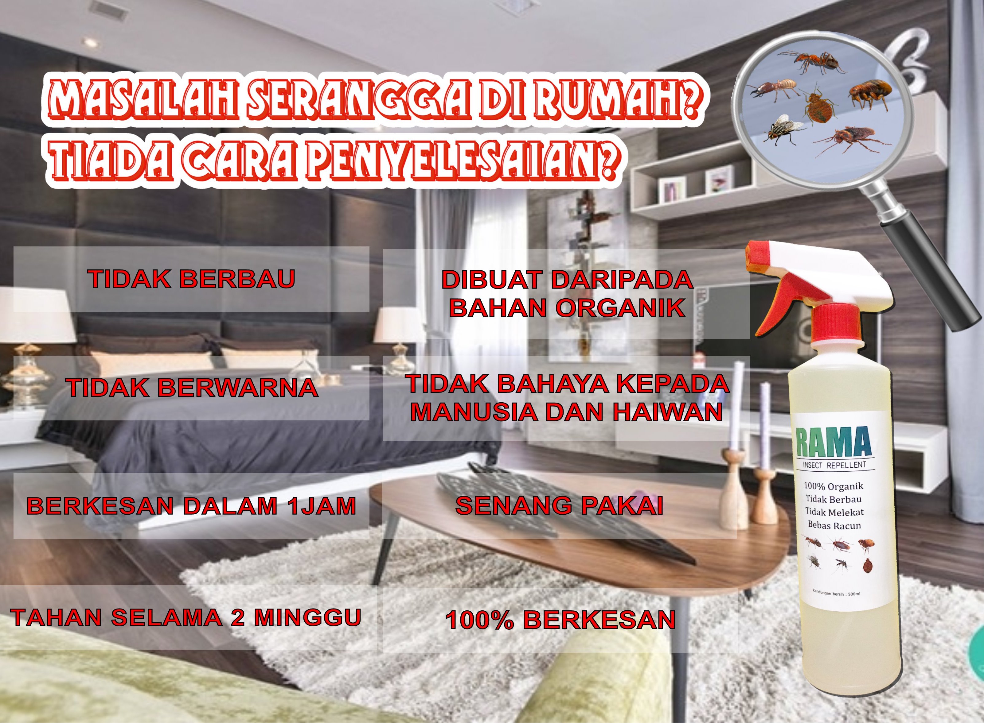 RAMA Insect Repellent | Spray Serangga Organik ( Semut, Lipas, Kutu, Pepijat, Anai-anai dan ...