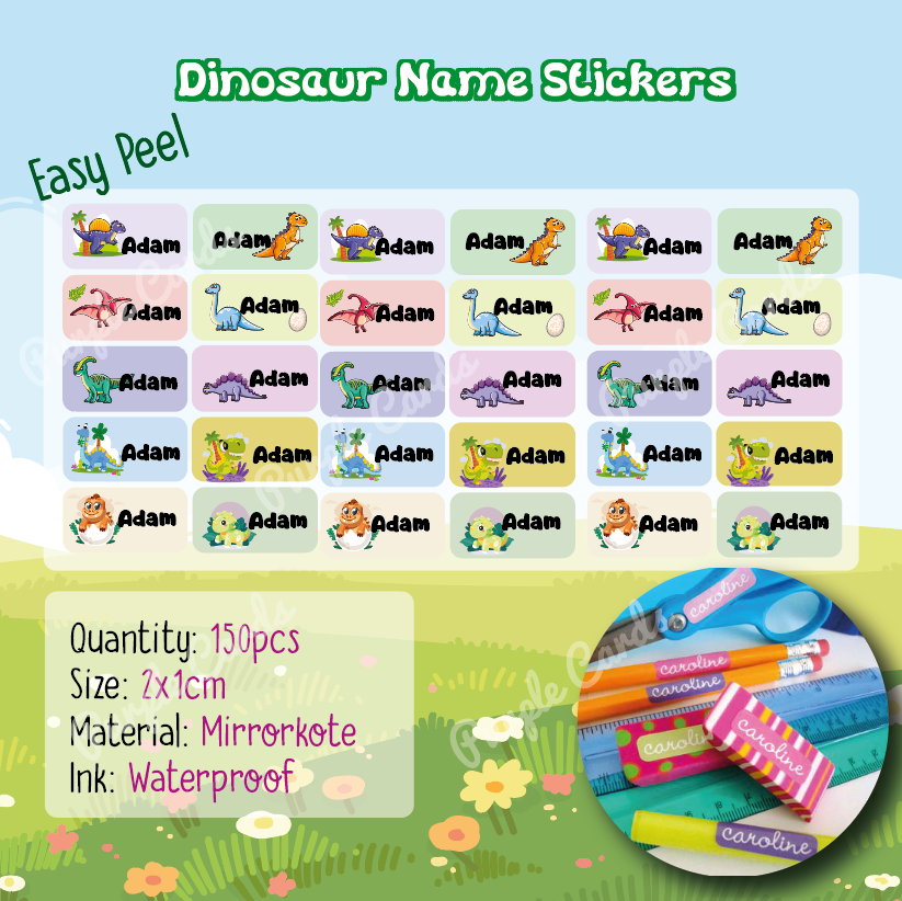 Sticker Nama 1X2cm 200pcs/ Sticker Name Label / Cartoon Sticker ...