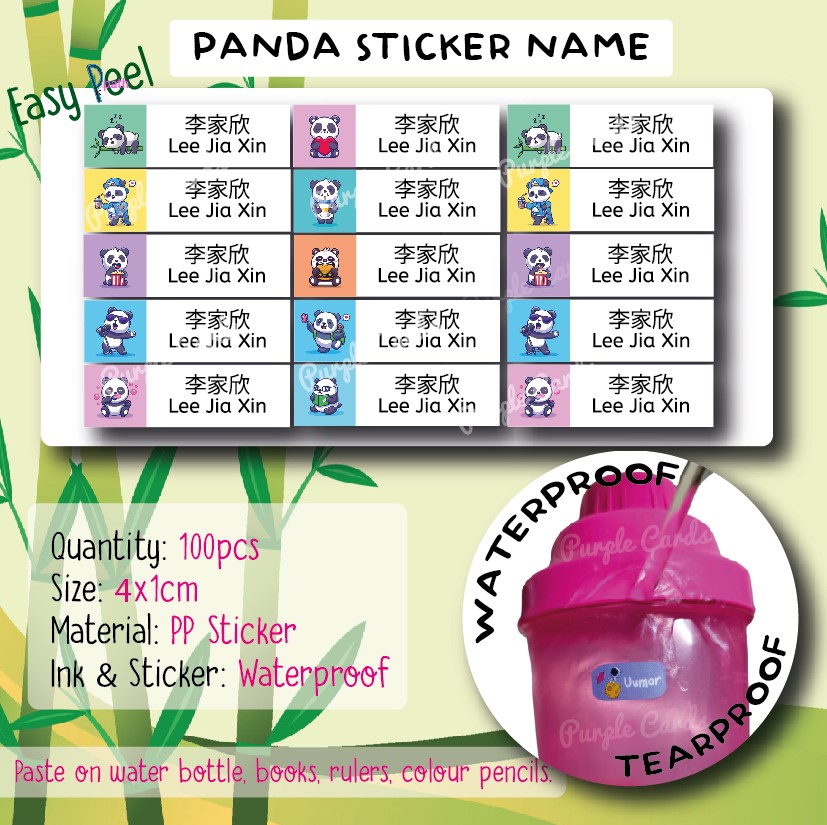 Sticker Nama 1x4cm 100pcs / Sticker Name Label / Cartoon Sticker ...