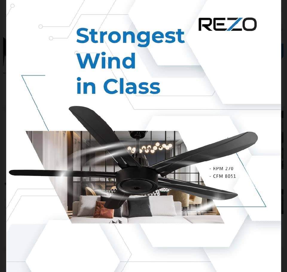 REZO S106 / S306 AC/DC Motor Ceiling Fan Steel Blades with Regulator ...