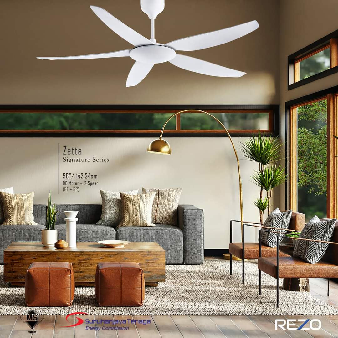 REZO ZETTA 5B 56/42 inches DC Motor Ceiling Fan with Remote Control ...