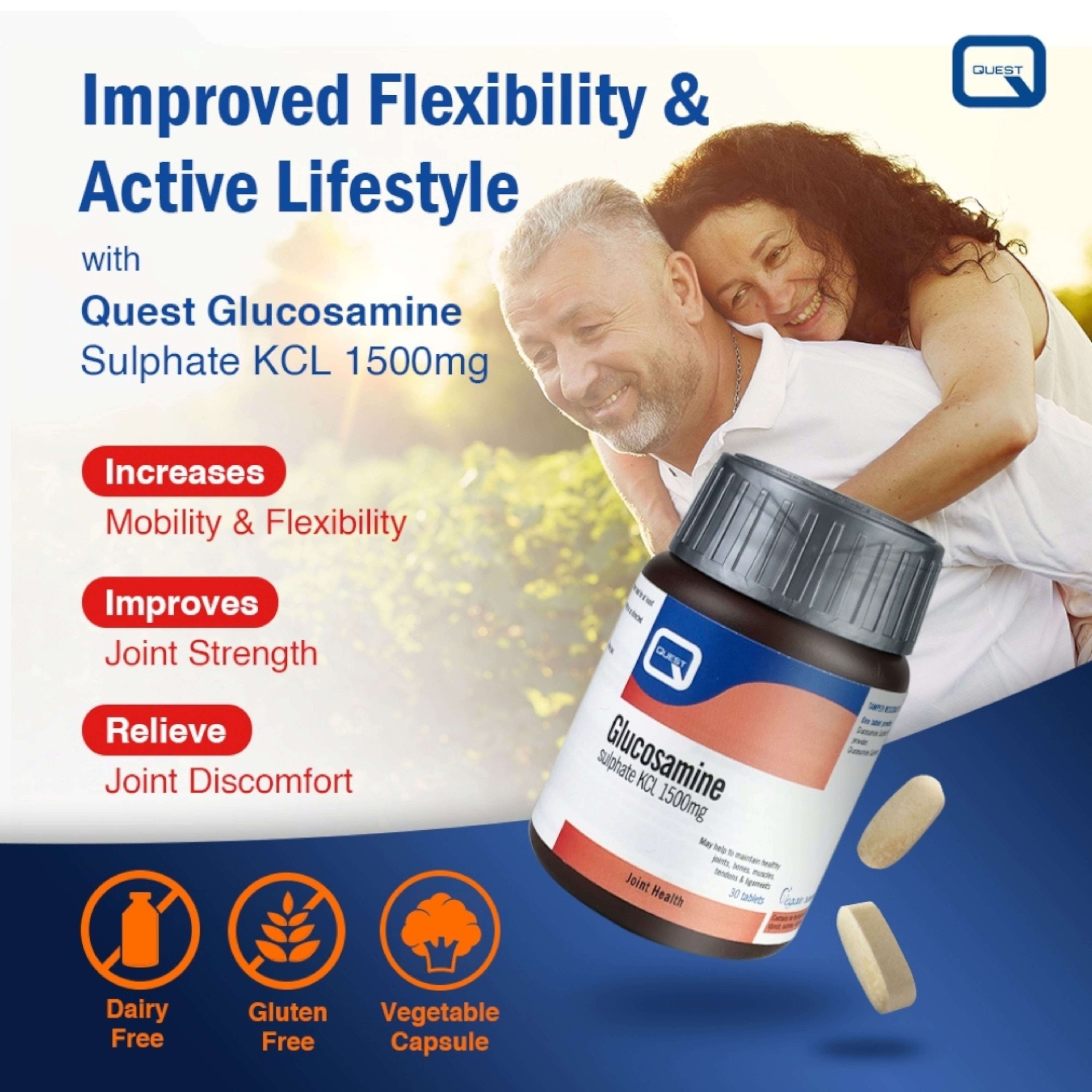 Quest Glucosamine Sulphate 1500mg 30's [Exp3/2026] | Shopee Malaysia