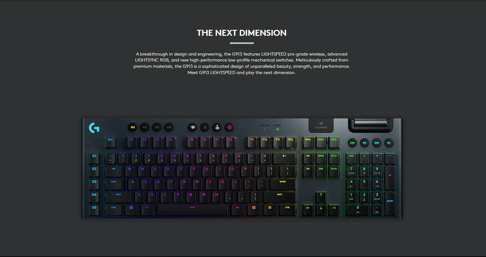 Logitech G913 LIGHTSPEED Wireless RGB Mechanical Gaming Keyboard | Low ...