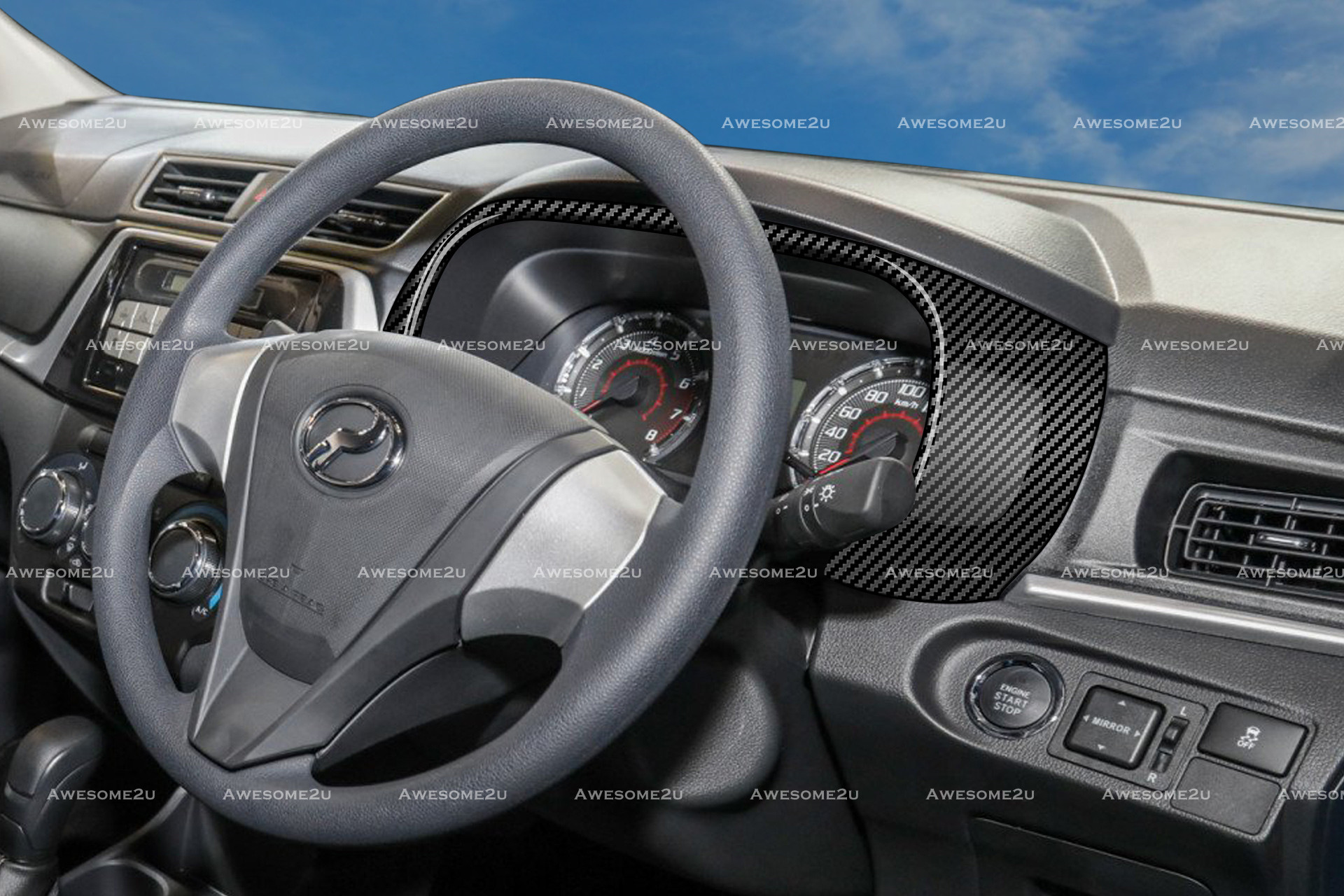 Awesome2u Perodua Bezza 2016-2024 Car Dashboard Meter Frame Cover ...
