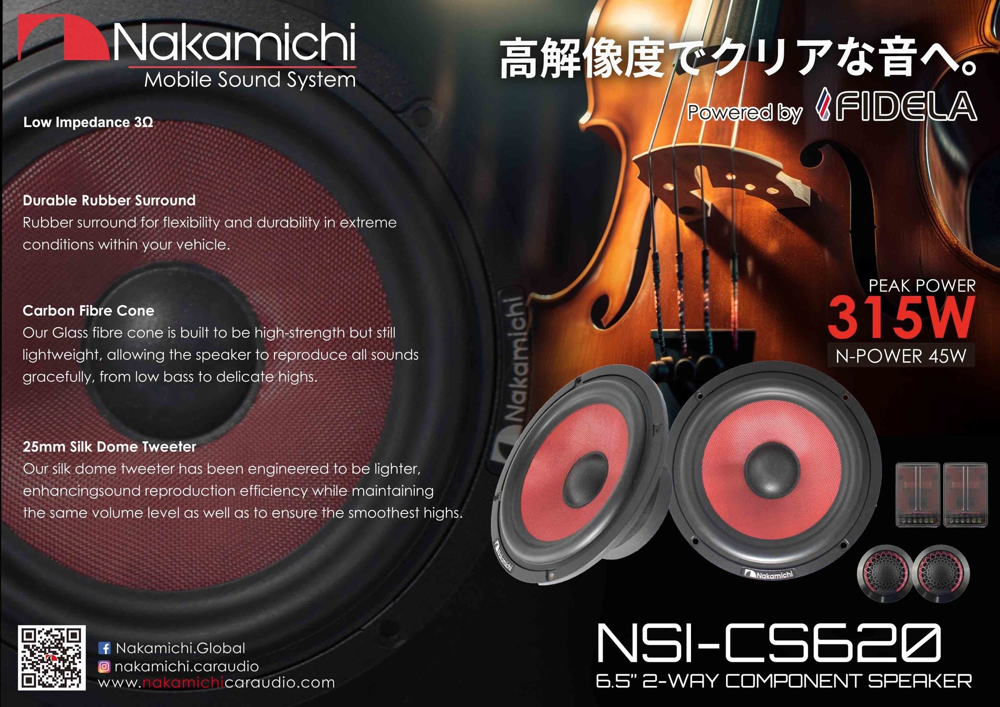 Nakamichi NSI-CS620 - 2 Way Component 6.5" Speakers | NSI CS620 ...