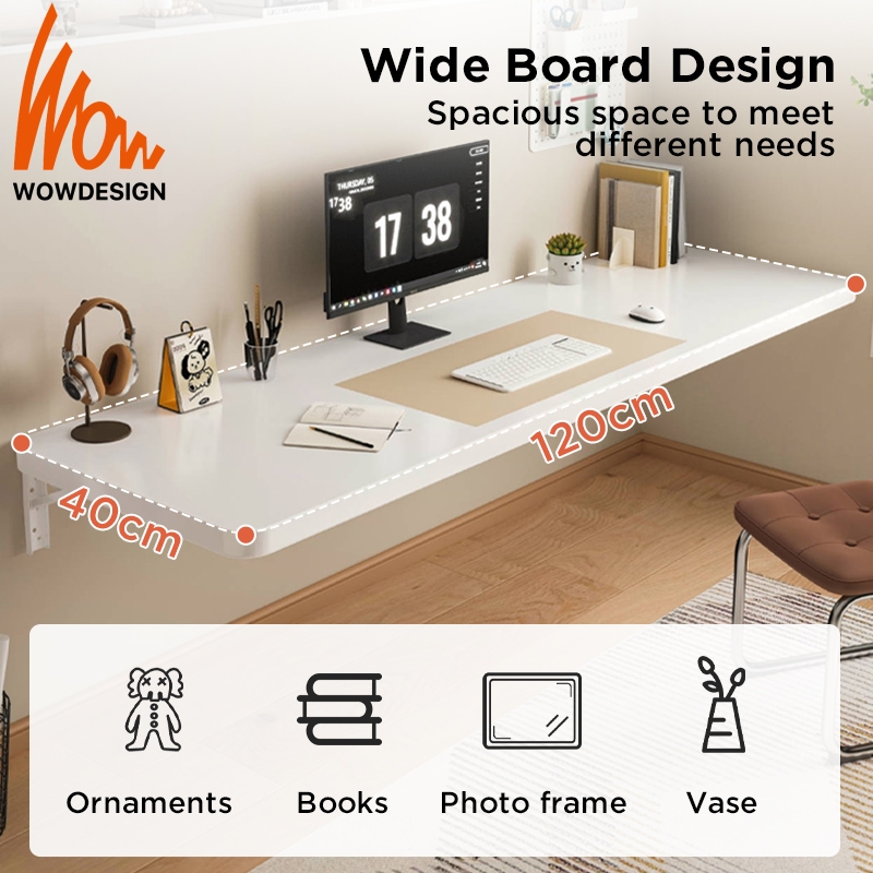 Foldable Table With Bracket Bedside Table Meja Lipat Wall Mounted ...
