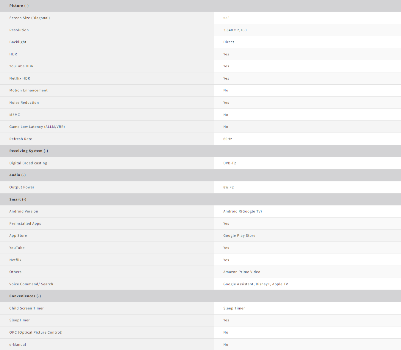 Sharp (55") 4K Smart Ultra UHD TV 4TC55EK2X / Sharp (55") 4K HDR Google ...