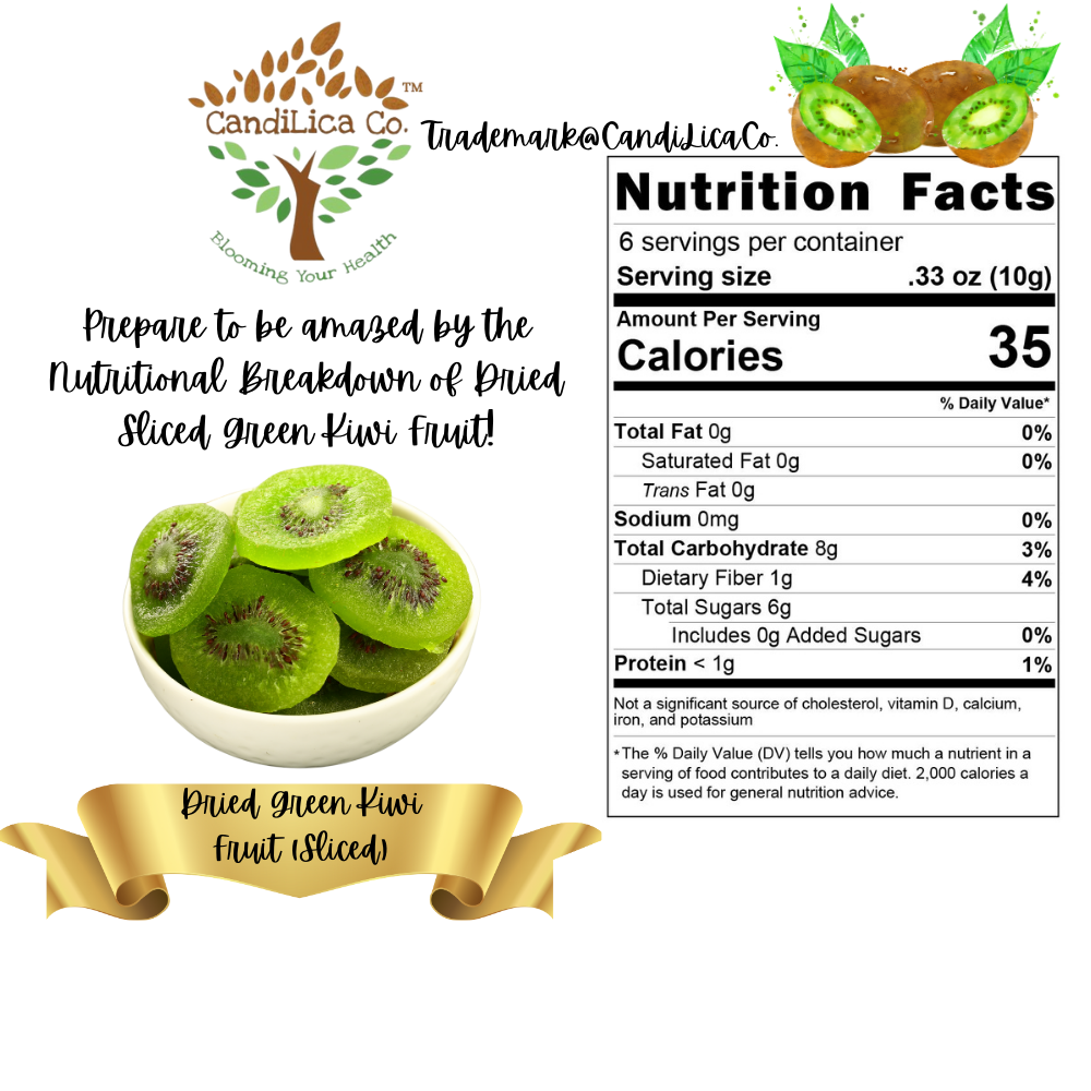 CandiLica Co. Premium Imported Dried Green Kiwi Fruit (Sliced ...