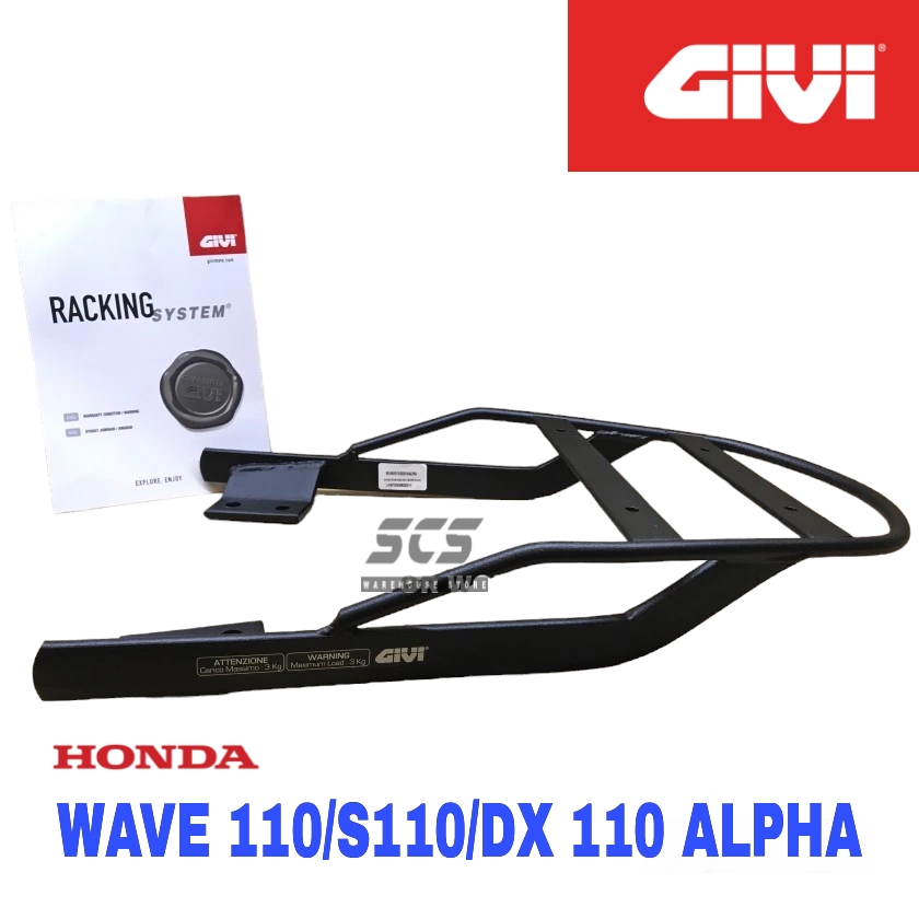 Givi Monorack Honda WAVE 110 / S110 / DX 110 ALPHA Advance Monorack 100% Original GIVI Wave 110 ...