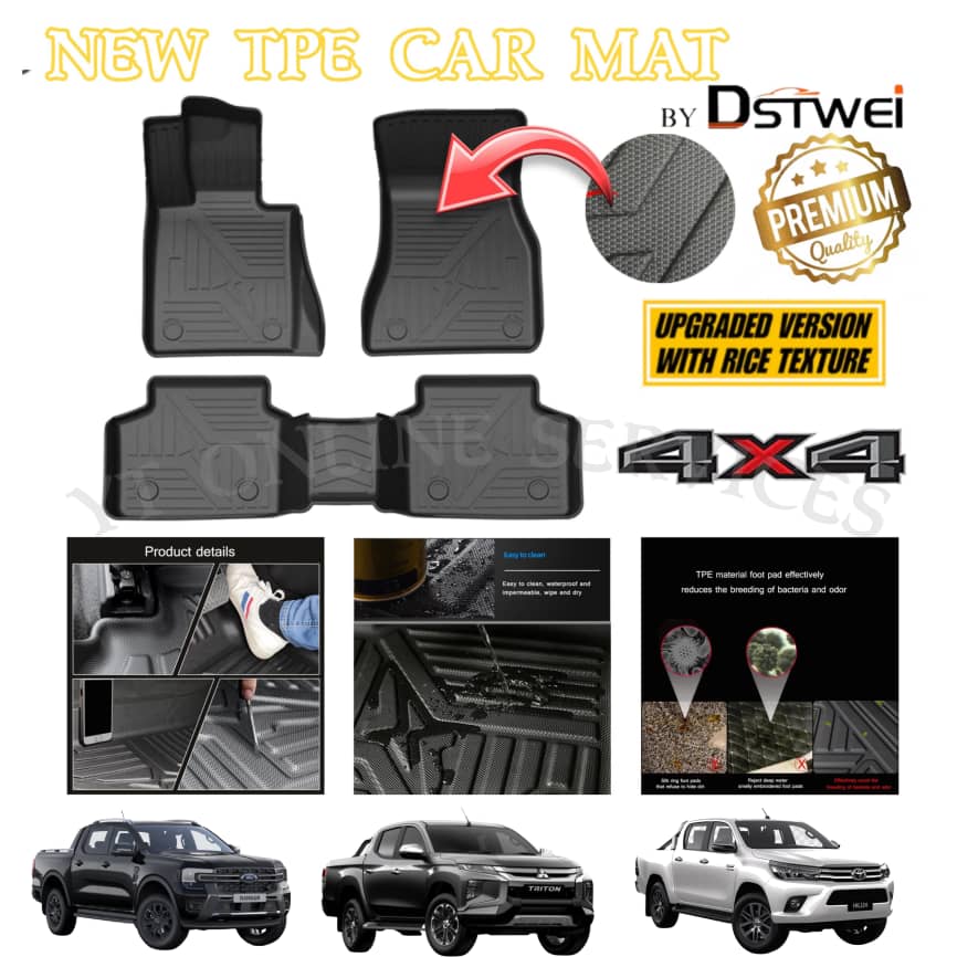 Premium Quality Car TPE Floor Mat Carpet Karpet Kereta 4x4 Hilux Ford ...
