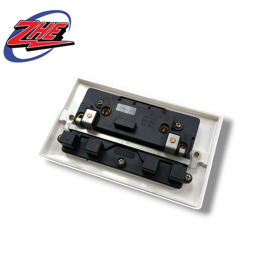 SIRIM 13A DOUBLE SWITCH SOCKET DUA SOCKET TWIN SOCKET PVC SOCKET SOCKET ...