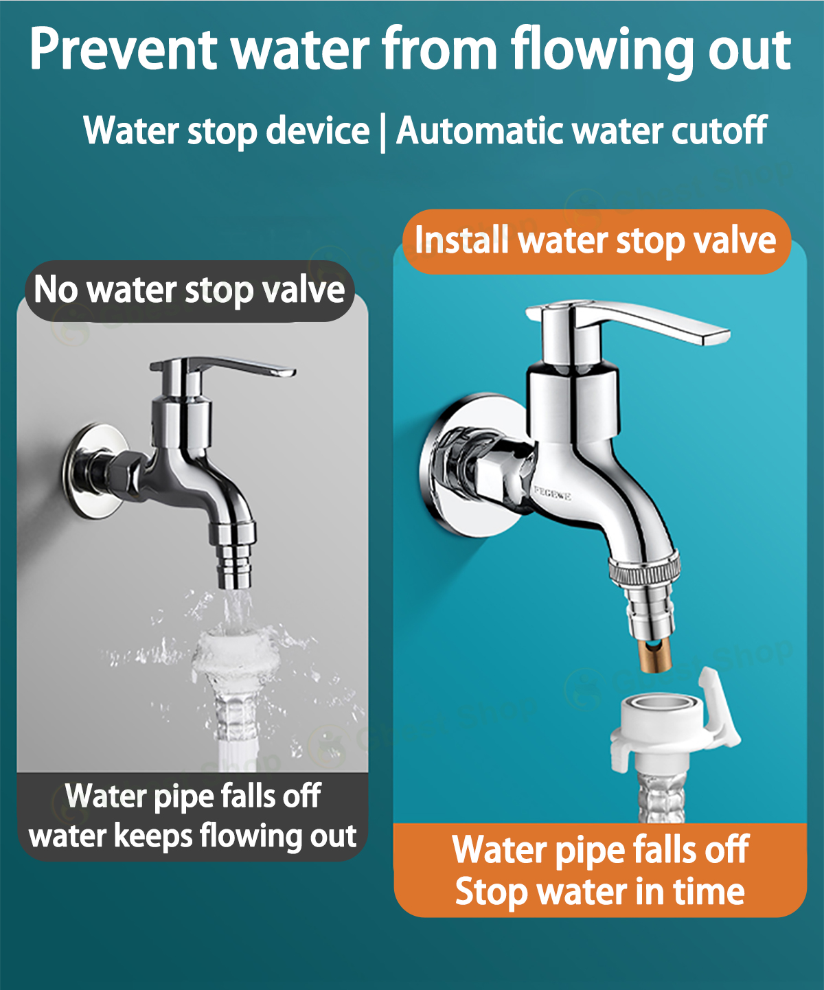 Faucet Leak-Proof Joint Outlet Adapter Washing Machine Water Pipe Fall ...