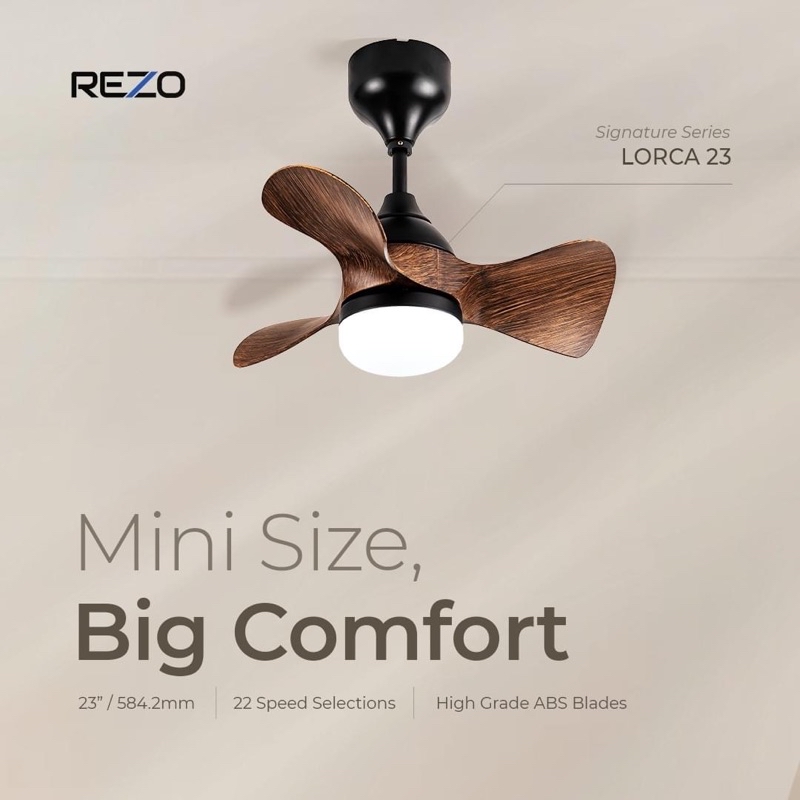 REZO VENUS 20” / MICA 30” / Lorca 23” Mini Baby DC Motor Ceiling Fan ...