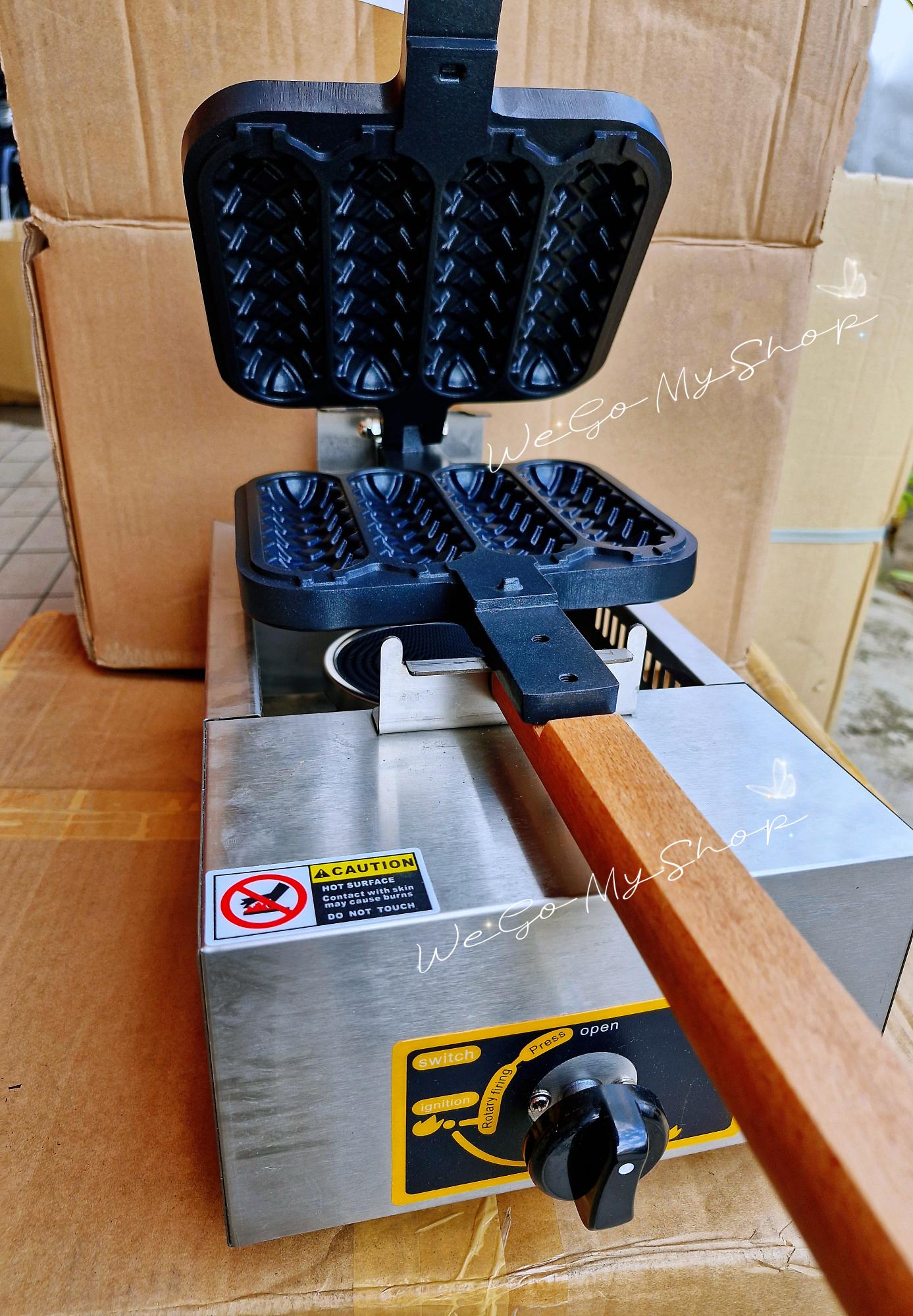 Ready Stock Commercial Gas Sausage Waffle Maker 4 pcs Hotdog Maker ...