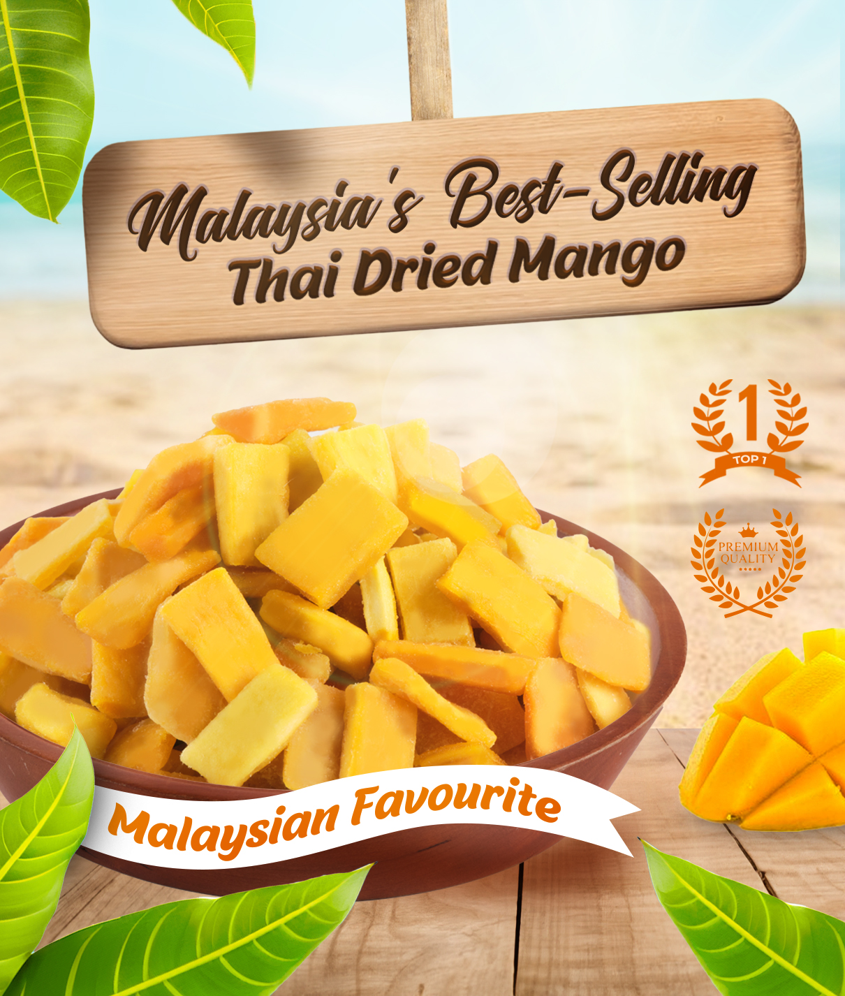 Signature Market Thai Dried Mango Pocket Packs (25g x 8 sachets ...