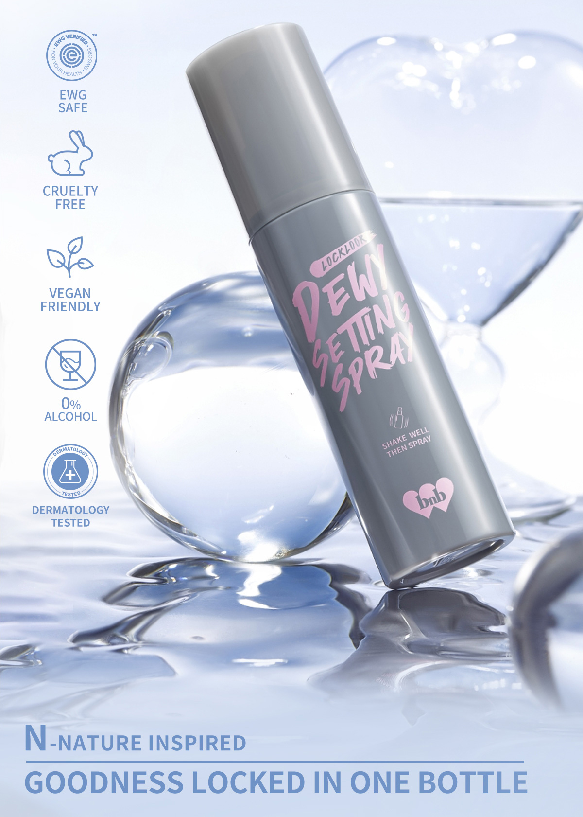 BNB Barenbliss Locklook Dewy/Matte Waterproof Setting Spray (50ml ...