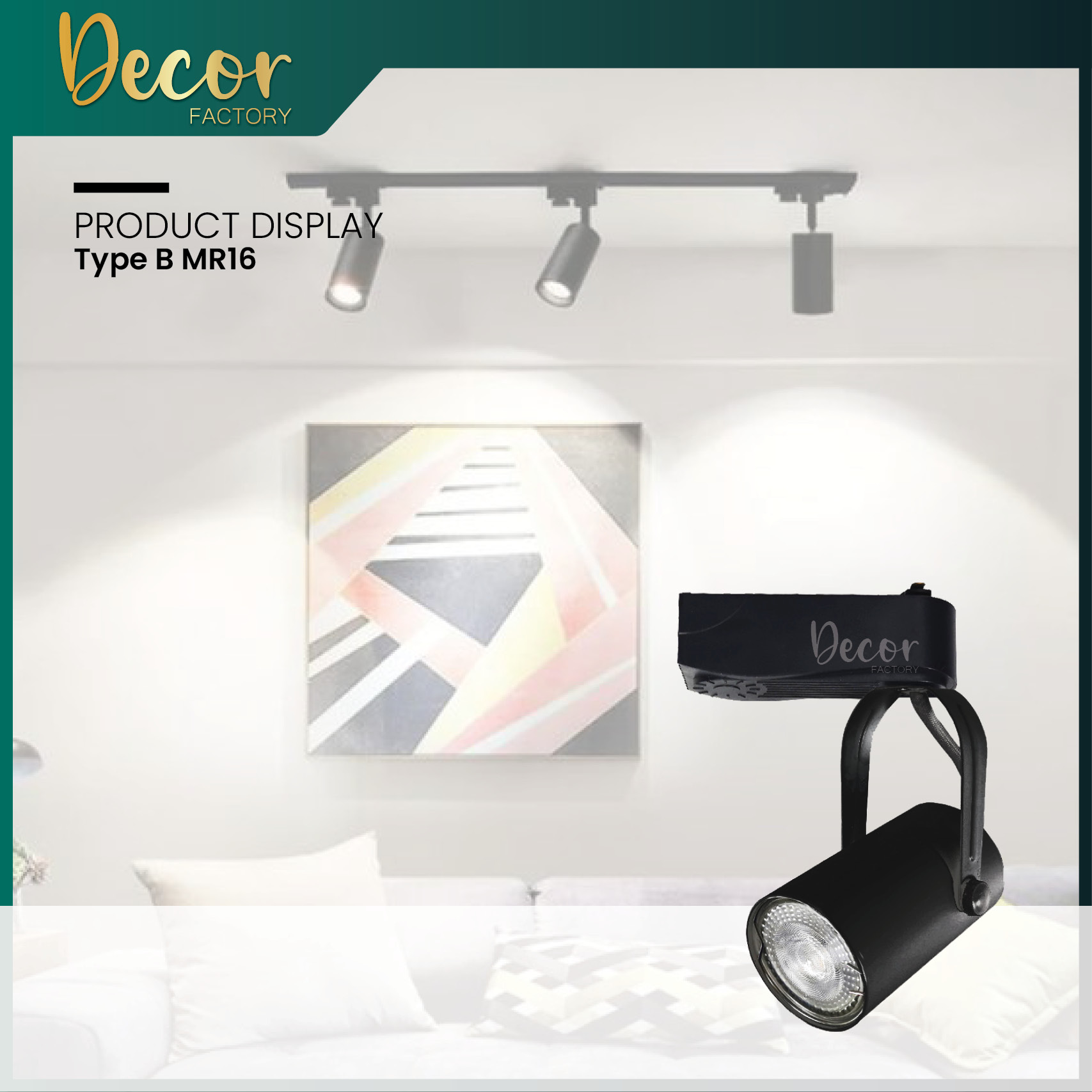 Track Light Lampu Track Light Gold Indoor Spotlight Holder GU10 MR16 ...