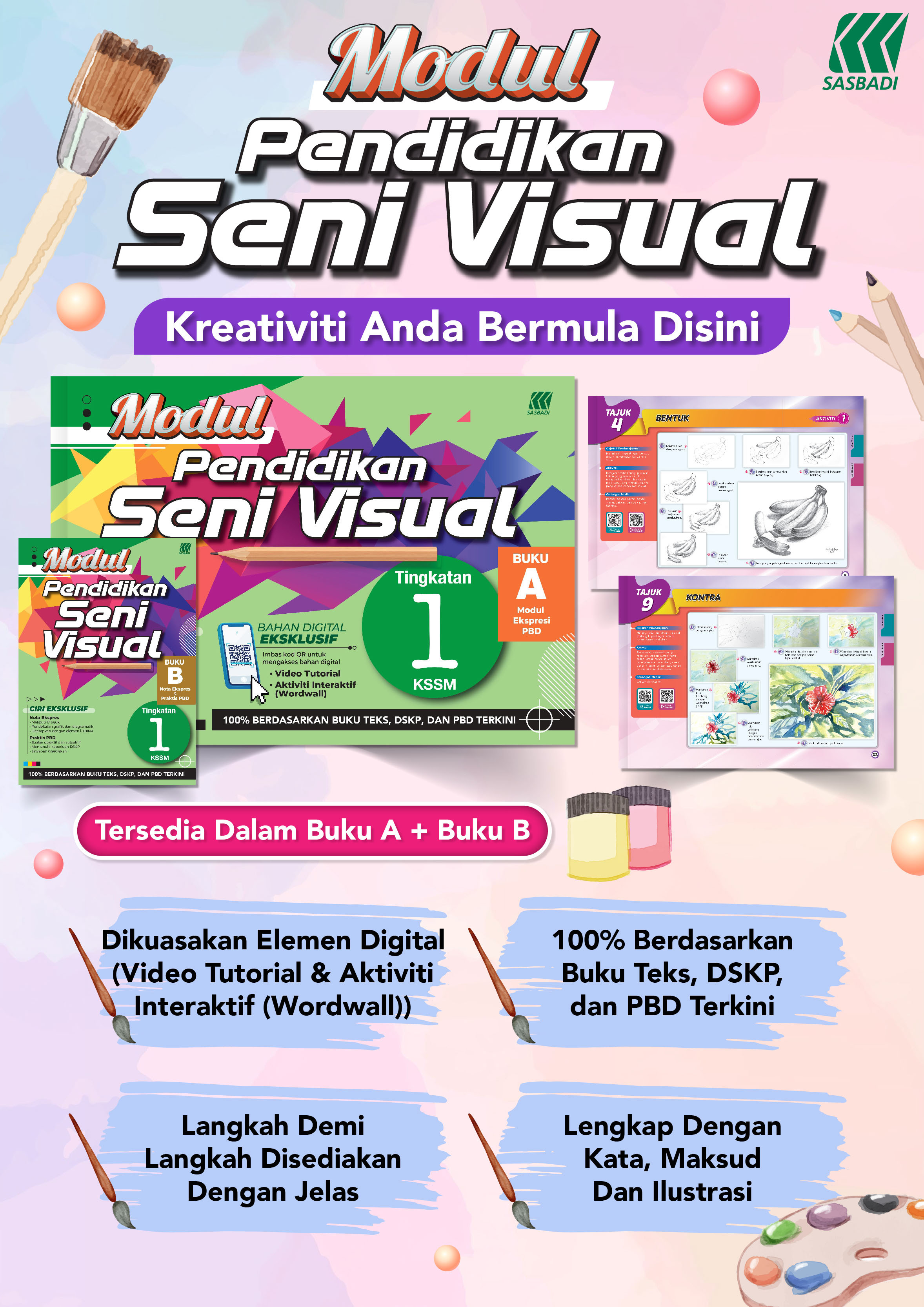 [SASBADI] MODUL PENDIDIKAN SENI VISUAL KSSM TING. 1,2,3 (2024) | Shopee ...