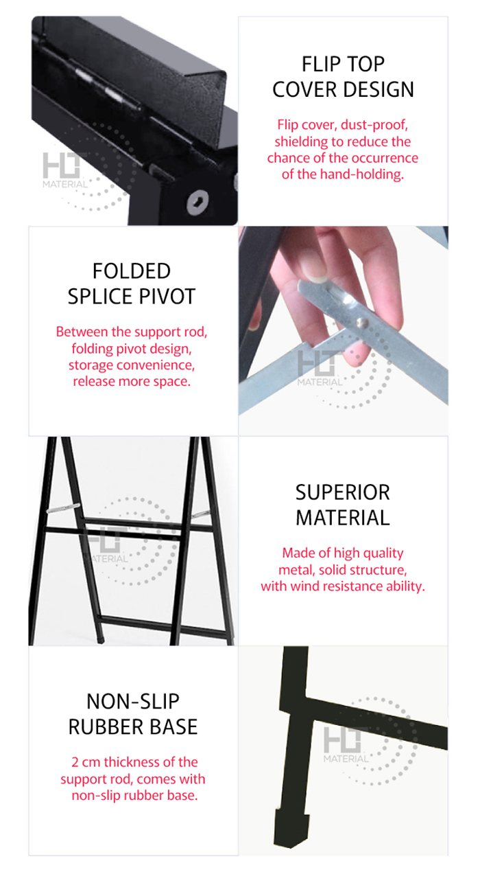 Metal A Frame Poster Frame 90cmX60cm Folding Signboard Outdoor Single ...