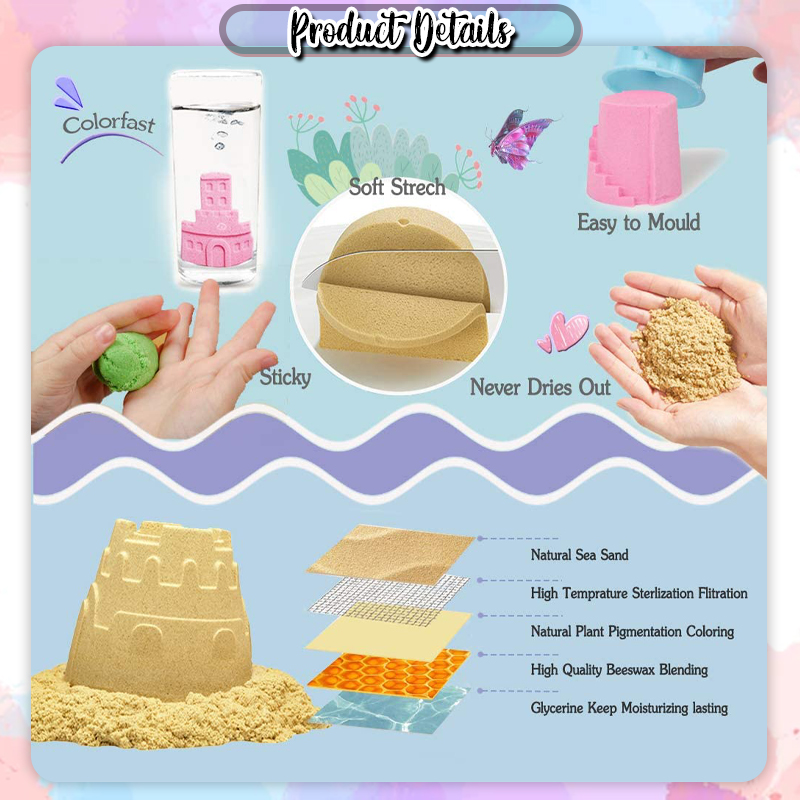 [Happy Kids] 1kg Play Sand For Kids Moldable Play Beach Magic Sand ...