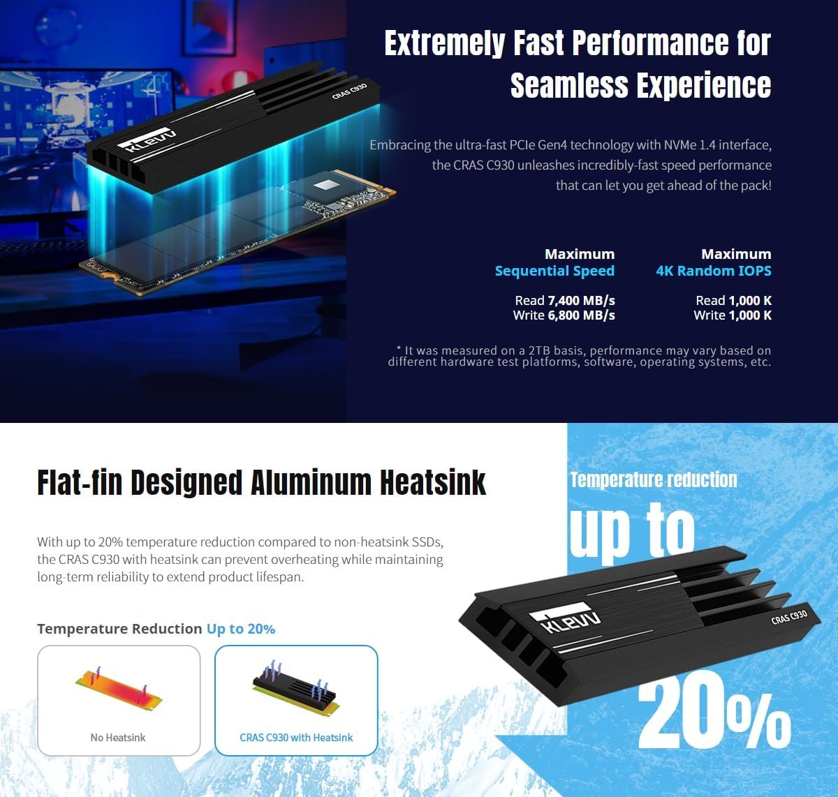 KLEVV C930 M.2 NVMe PCIe Gen4x4 SSD Solid State Drive with DRAM Cache Buffer 1TB/2TB | Shopee ...