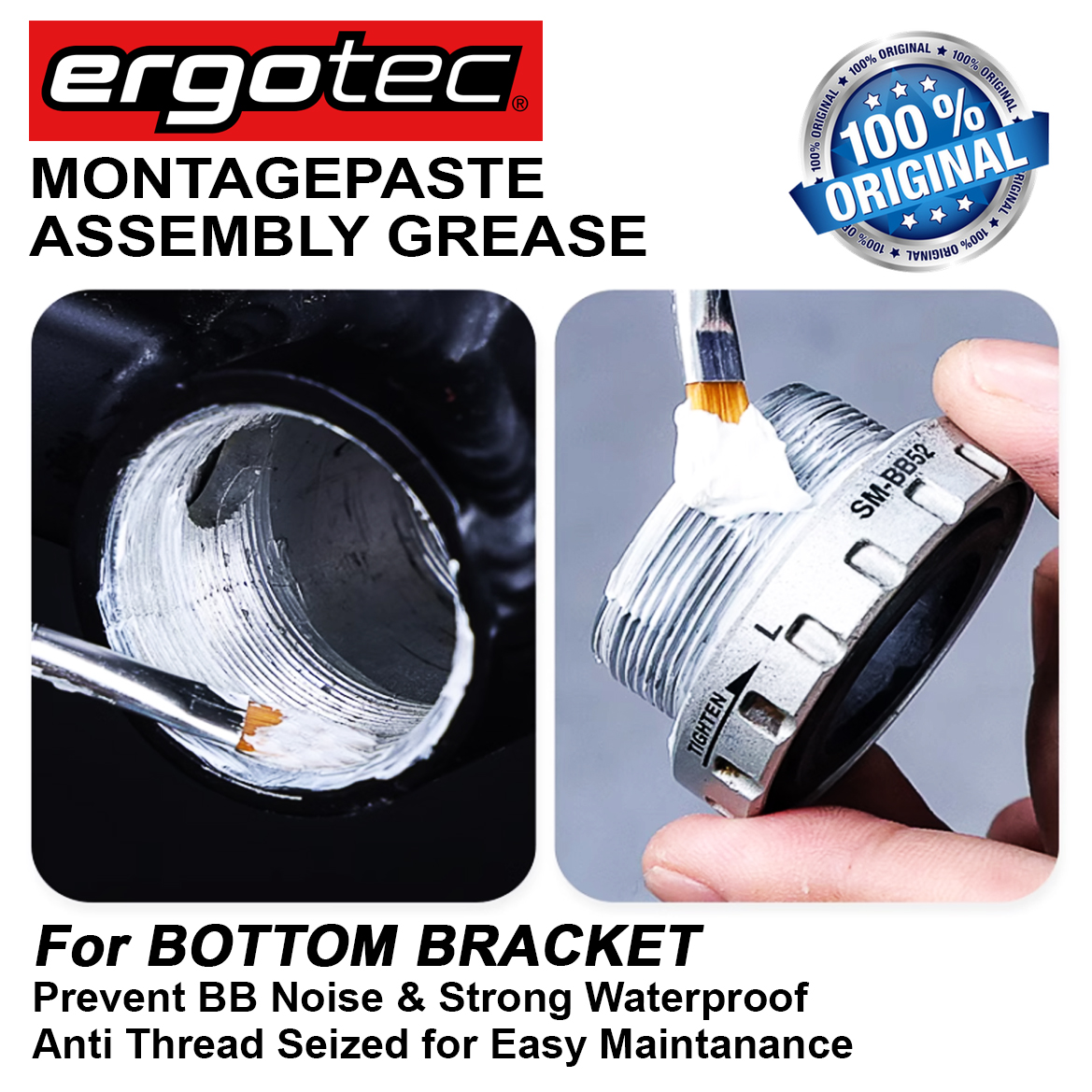 ERGOTEC Montagepaste Assembly Grease 50g for Bicycle Road Bike MTB ...