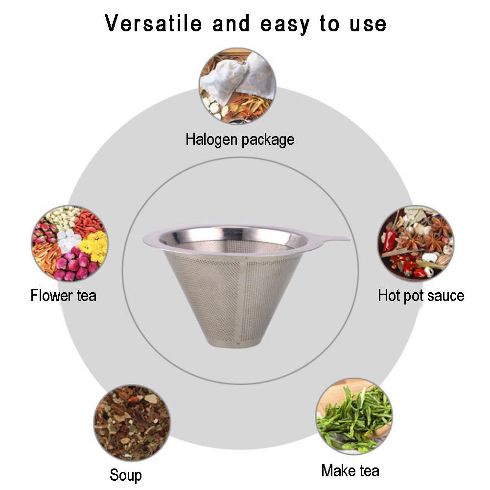 [Easy to serve] Paper Free Stainless Steel V60 Coffee Dripper Reusable ...