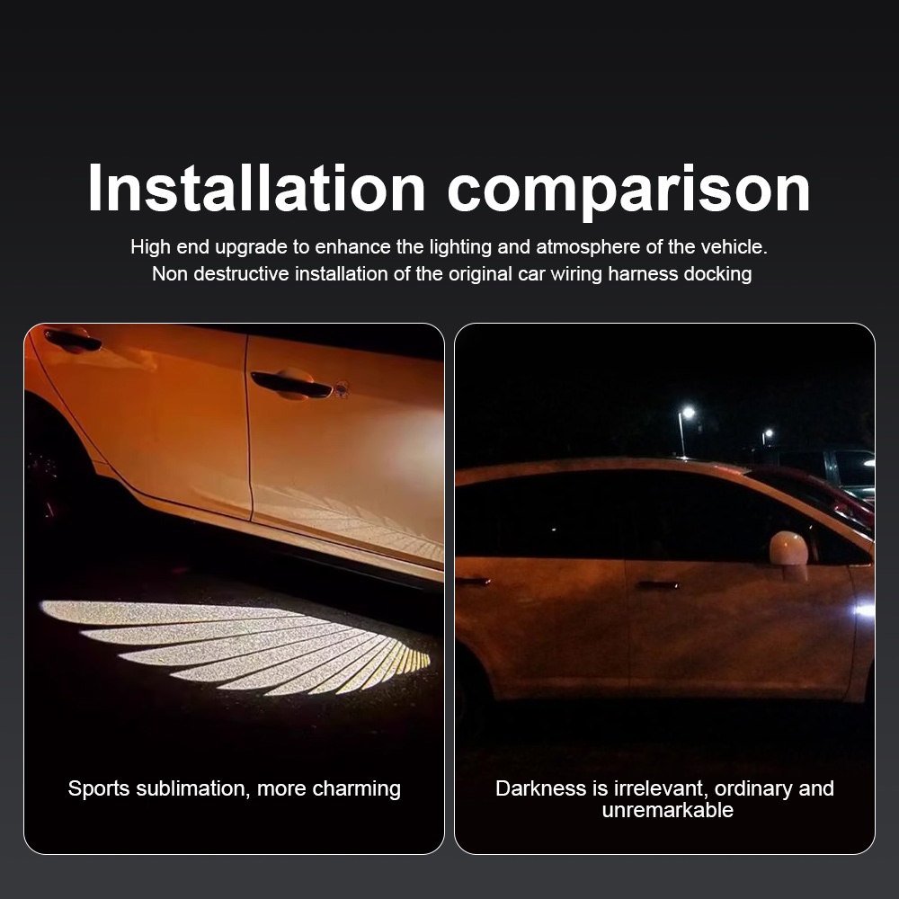 Car Angel Wing rearview mirror ground light welcome light high-end car ...