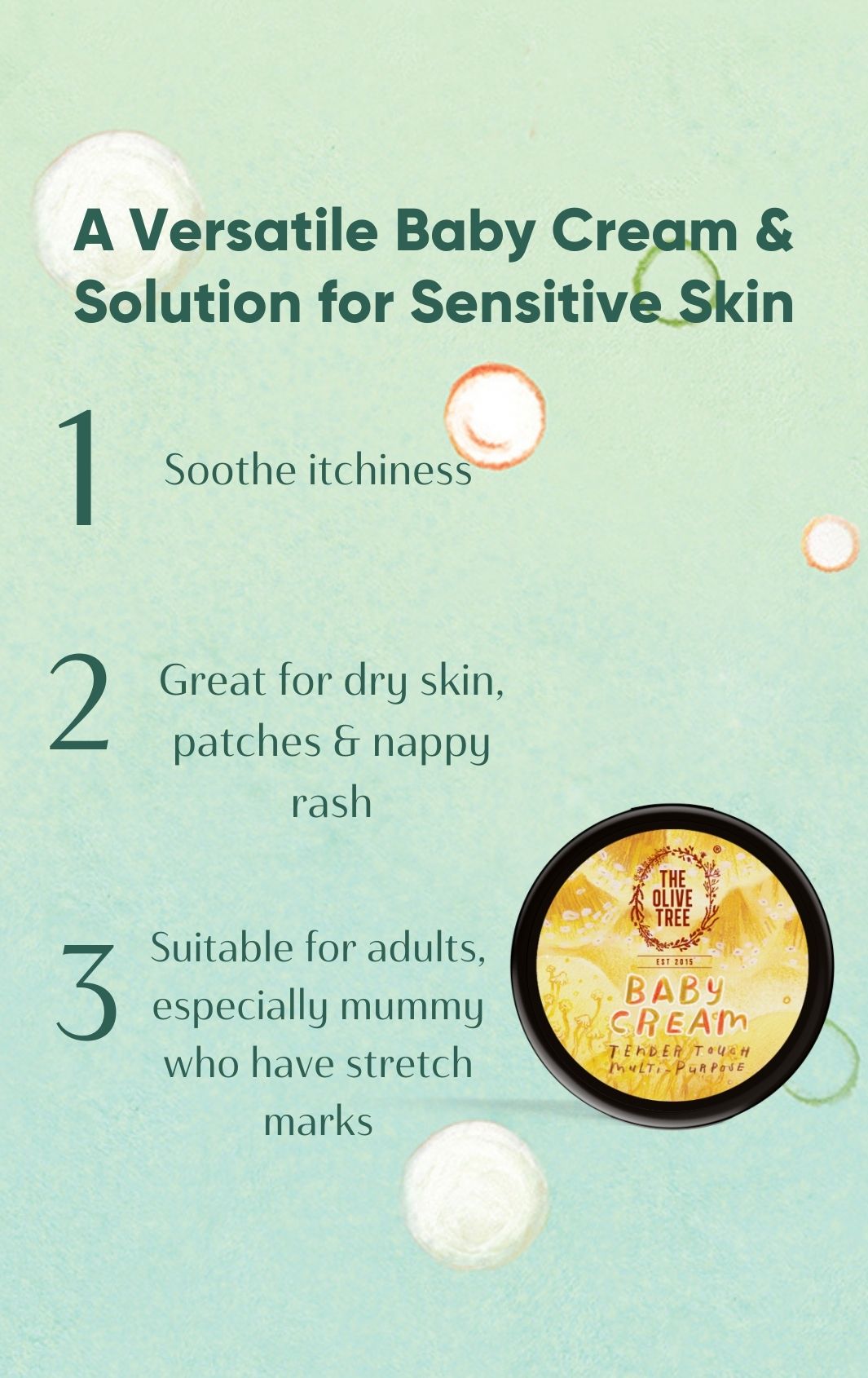 Little Olive Tree Tender Touch Multi-purpose Baby Cream 50g For New ...