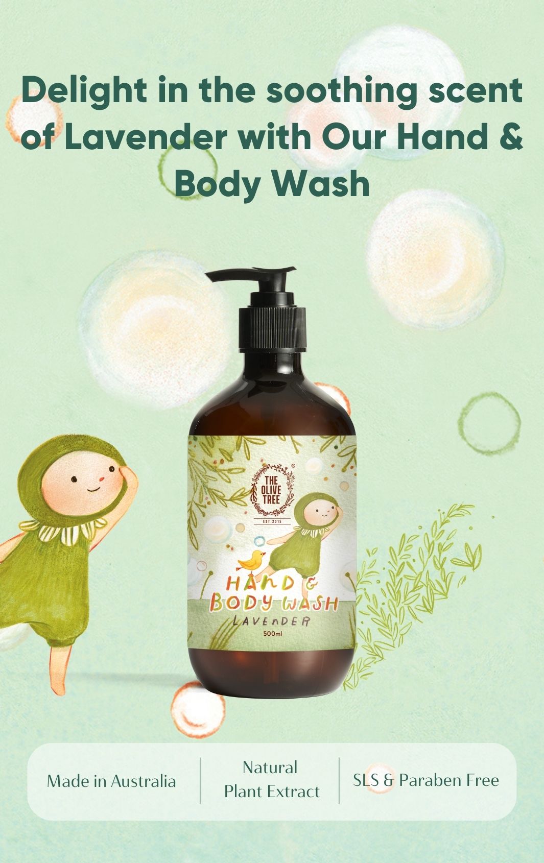 Little Olive Tree Lavender Body Wash / Sabun Mandi Lavender (500ml ...
