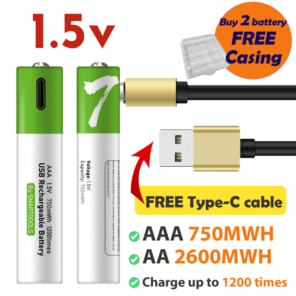 Rechargeable Battery 1.5v AAA And AA Bateri Rechargeable 1.5v Bateri ...