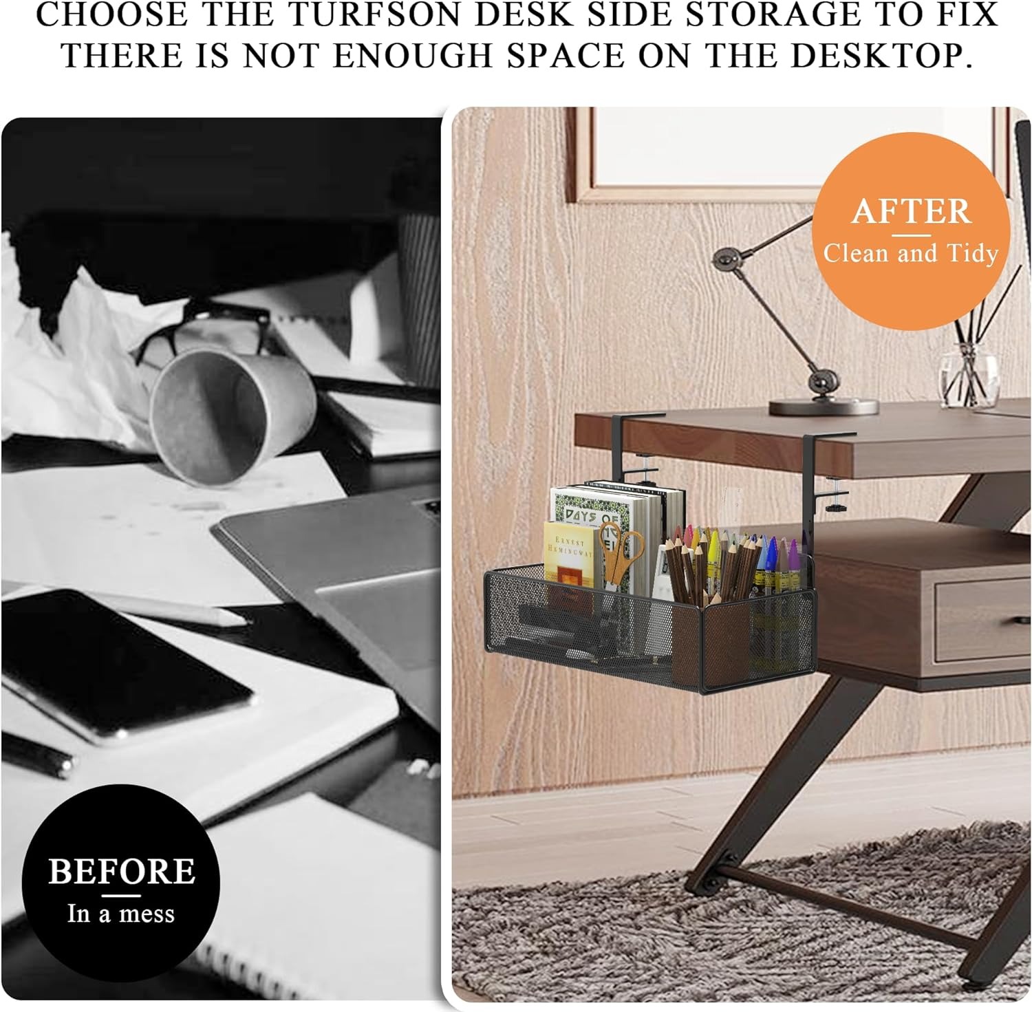 Under Desk Organizer Desk Storage Desktop Office Storage Organizer ...