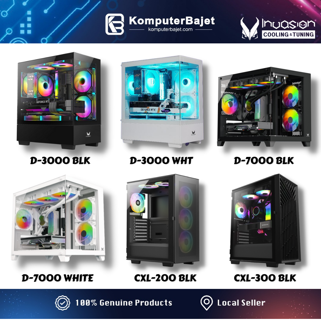 INVASION GAMING ATX MATX CASING ARGB LED FAN PC CASING GB-09 BS-01 D ...