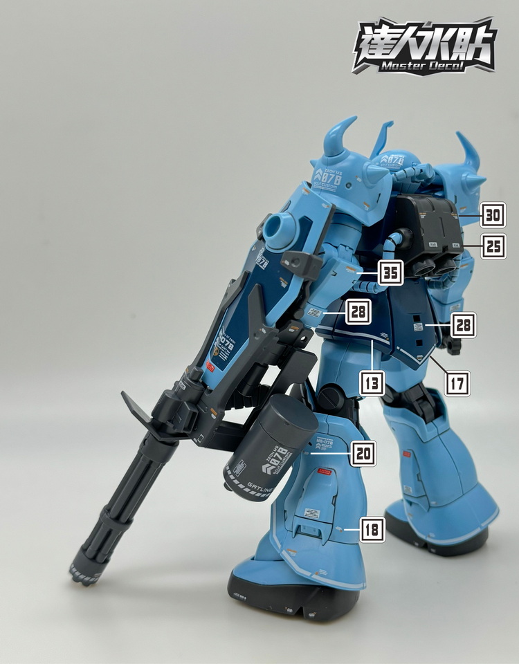 (Master) Waterslide Decal - HG 1/144 Gouf Custom (Fluorescent) MS-07B-3 ...