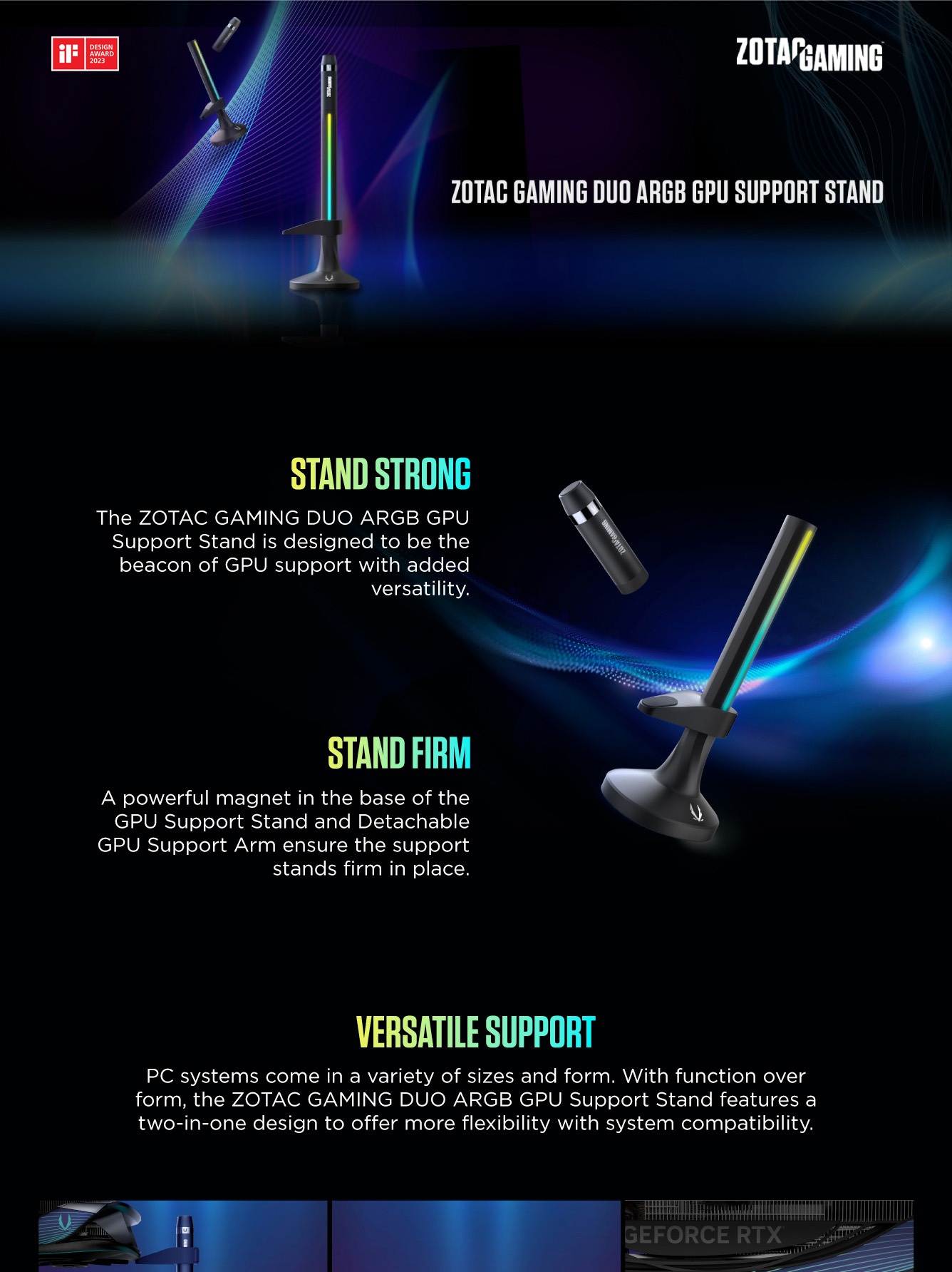 ZOTAC GAMING DUO ARGB GPU Support Stand GPU Holder Anti Sagging ...