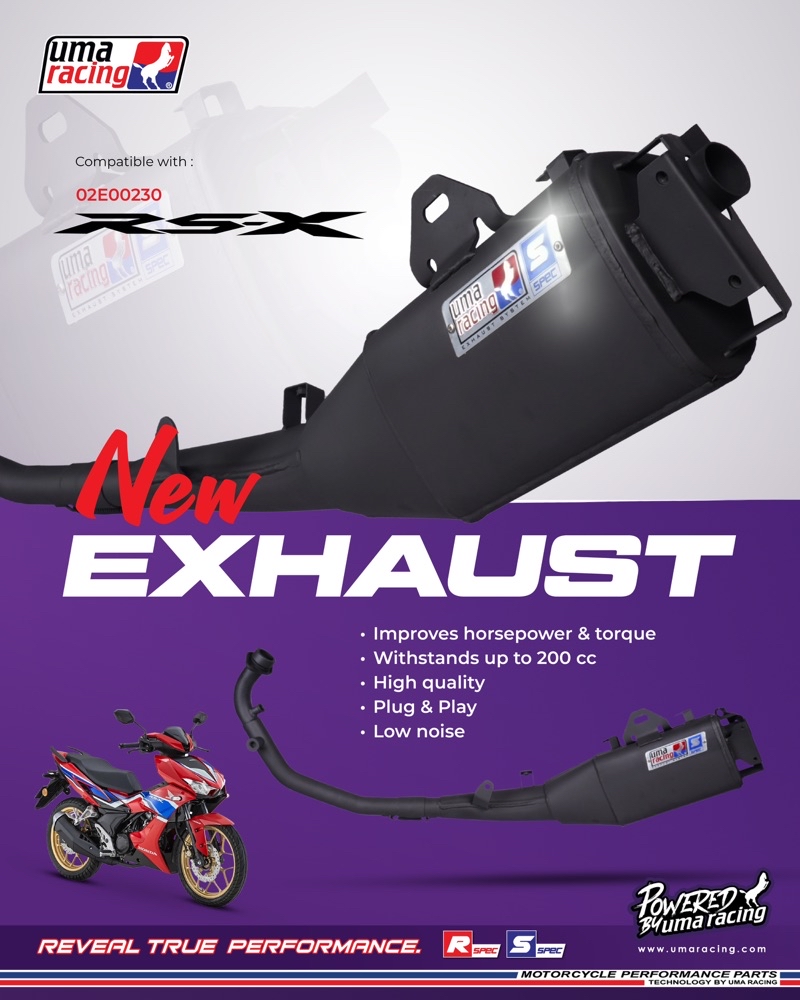 UMA RACING EXHAUST BACK PRESSURE RSX150 RSX NEW PNP EKZOS BACK PRESSURE ...