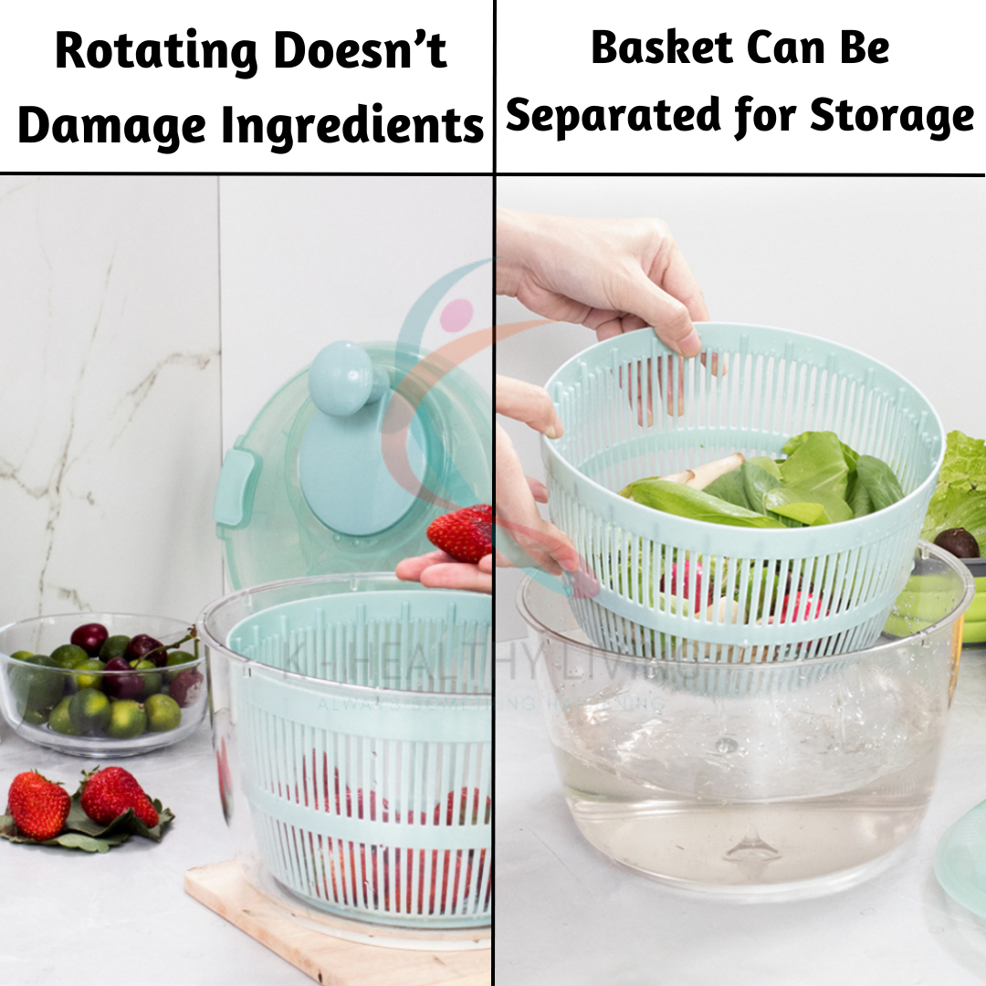 3 In 1 Plastic High Capacity Vegetable Salad Spinner Oil Spinner Fruit ...