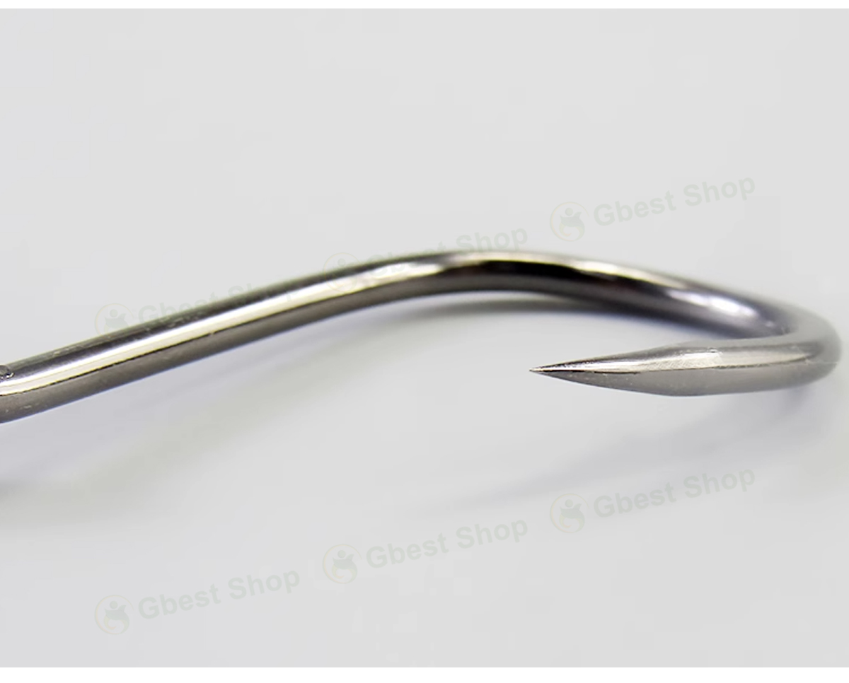 High Carbon Steel Barbed Fishing Hook with Hole jig head fish set ...