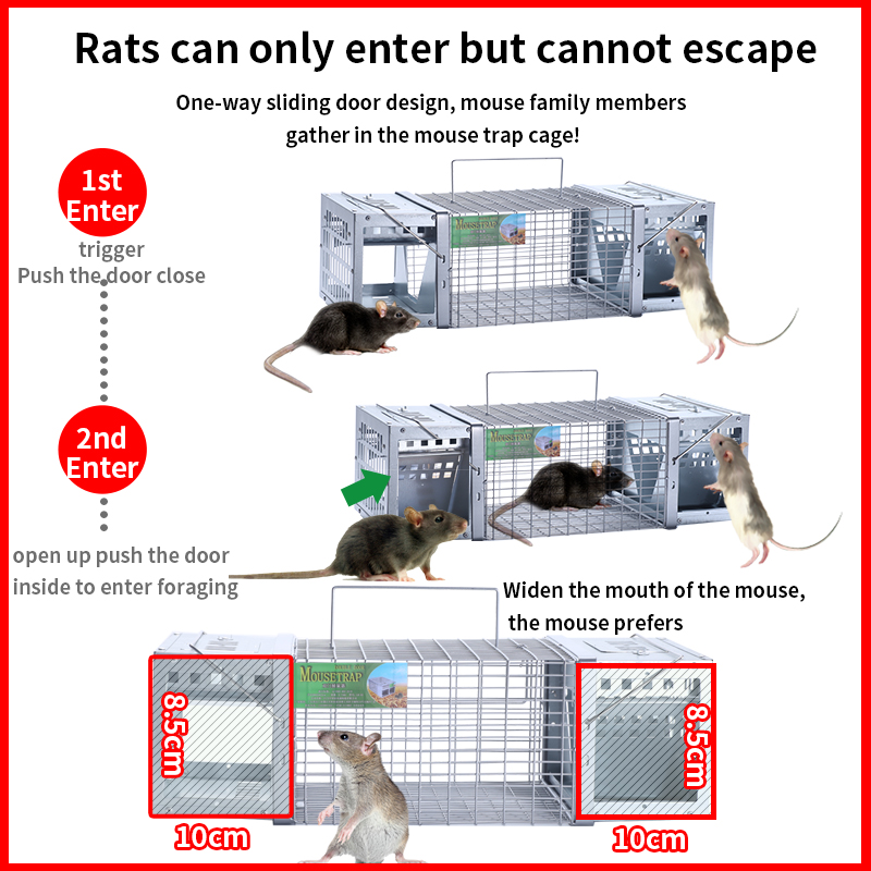 2024 New Reinforced Mesh Double Door Sensitive Continuous Catch Mice ...
