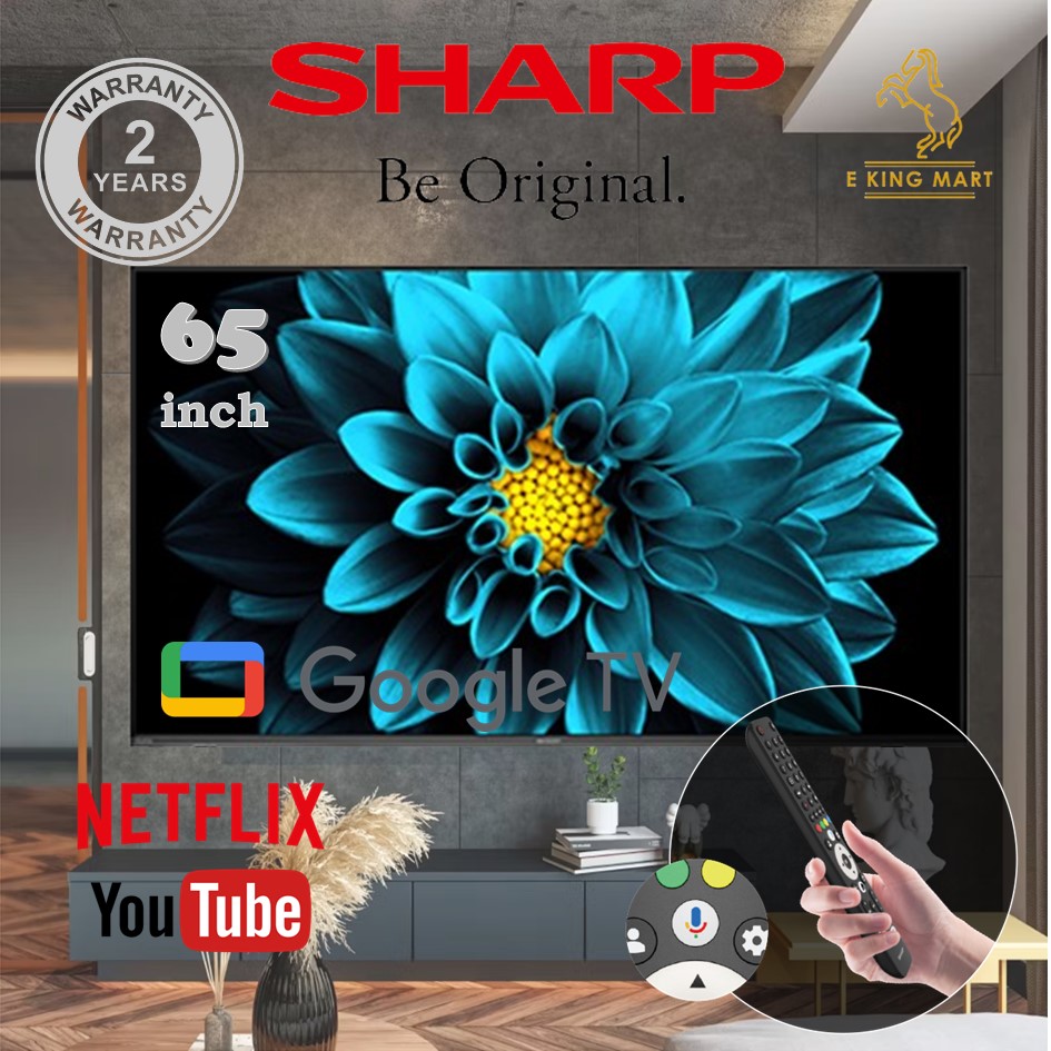 SHARP 65" GOOGLE TV 4K UHD LED TV 4TC65FJ1X 65 inch ULTRA HD HDR10 ...
