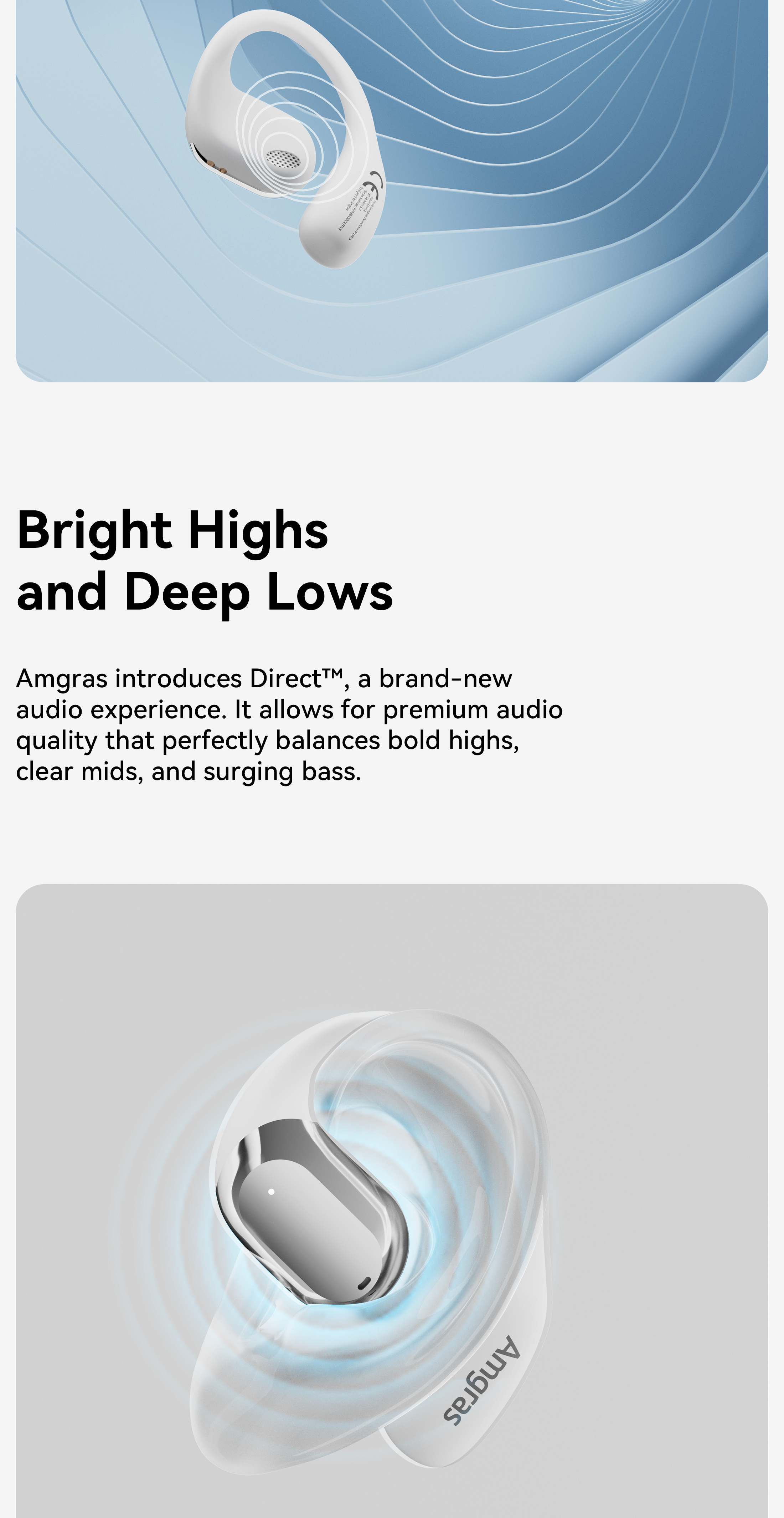 Amgras OpenEcho Ⅳ Ultra OWS Bluetooth Earphone ENC Noise reduction Game ...