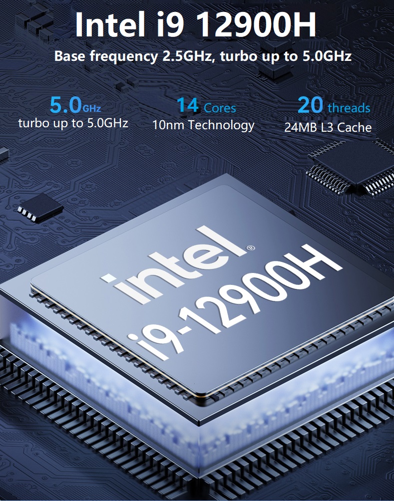 ORE Intel i9 13900H i7 12650H Mini PC 64GB DDR4 RAM 2TB SSD WiFi 6 PC ...