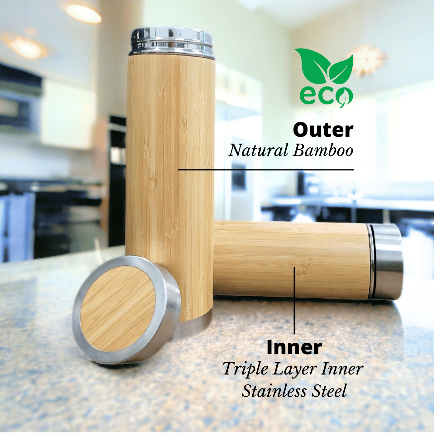 Abuden Eco-Friendly Bamboo Tumbler Stylish Sustainable Tea-Infusion ...