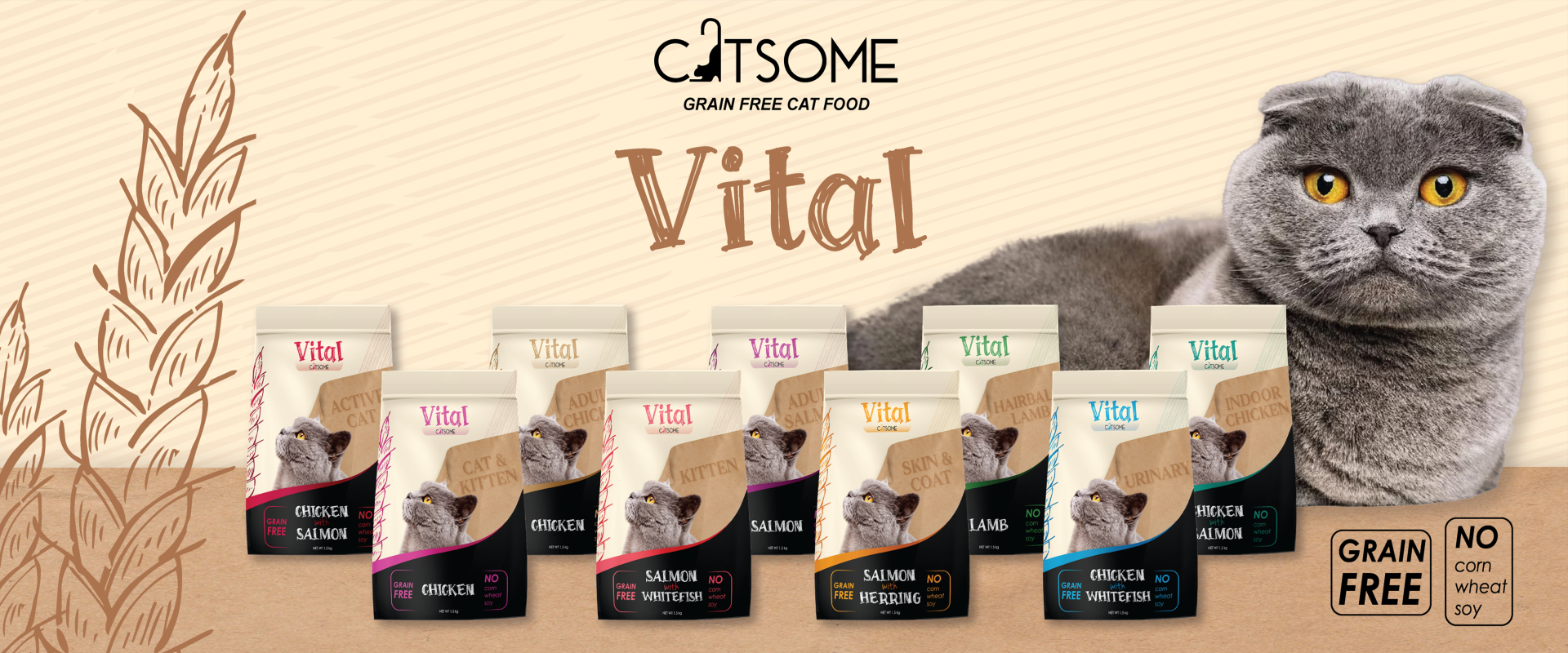 **HOT PROMOTION** Catsome Vital Grain Free Cat Food 1.5kg (Kitten ...