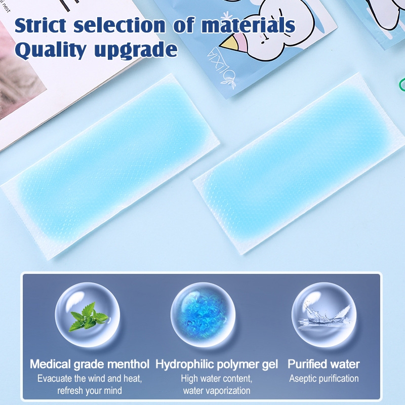 🐳2pcs Fever Cooling Gel Patch Cool Fever Patch Migraine Headache Pad ...