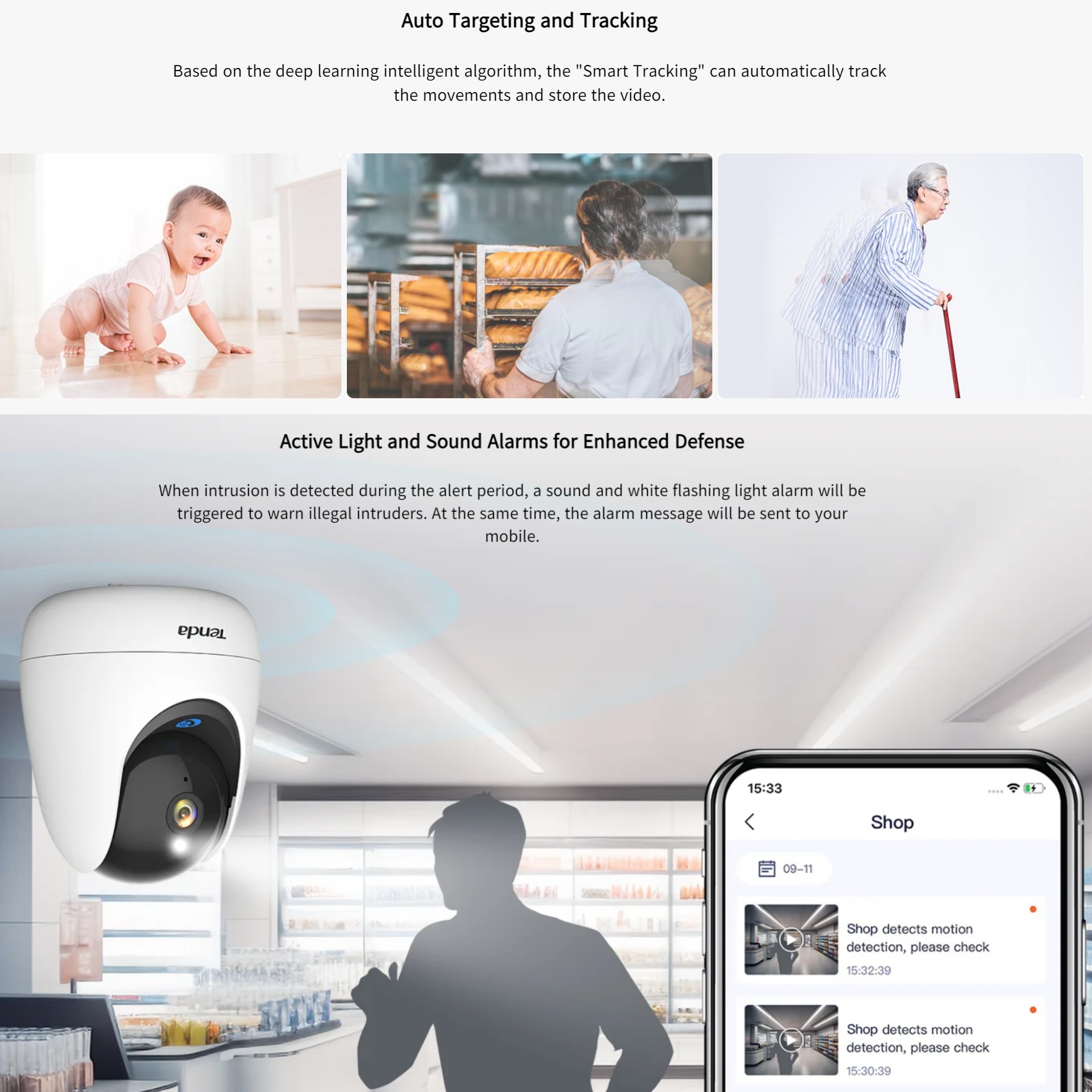 Tenda 4MP/3MP 2K+ WiFi 6 Auto Patrol 360 Ai Smart Wireless WiFi CCTV ...