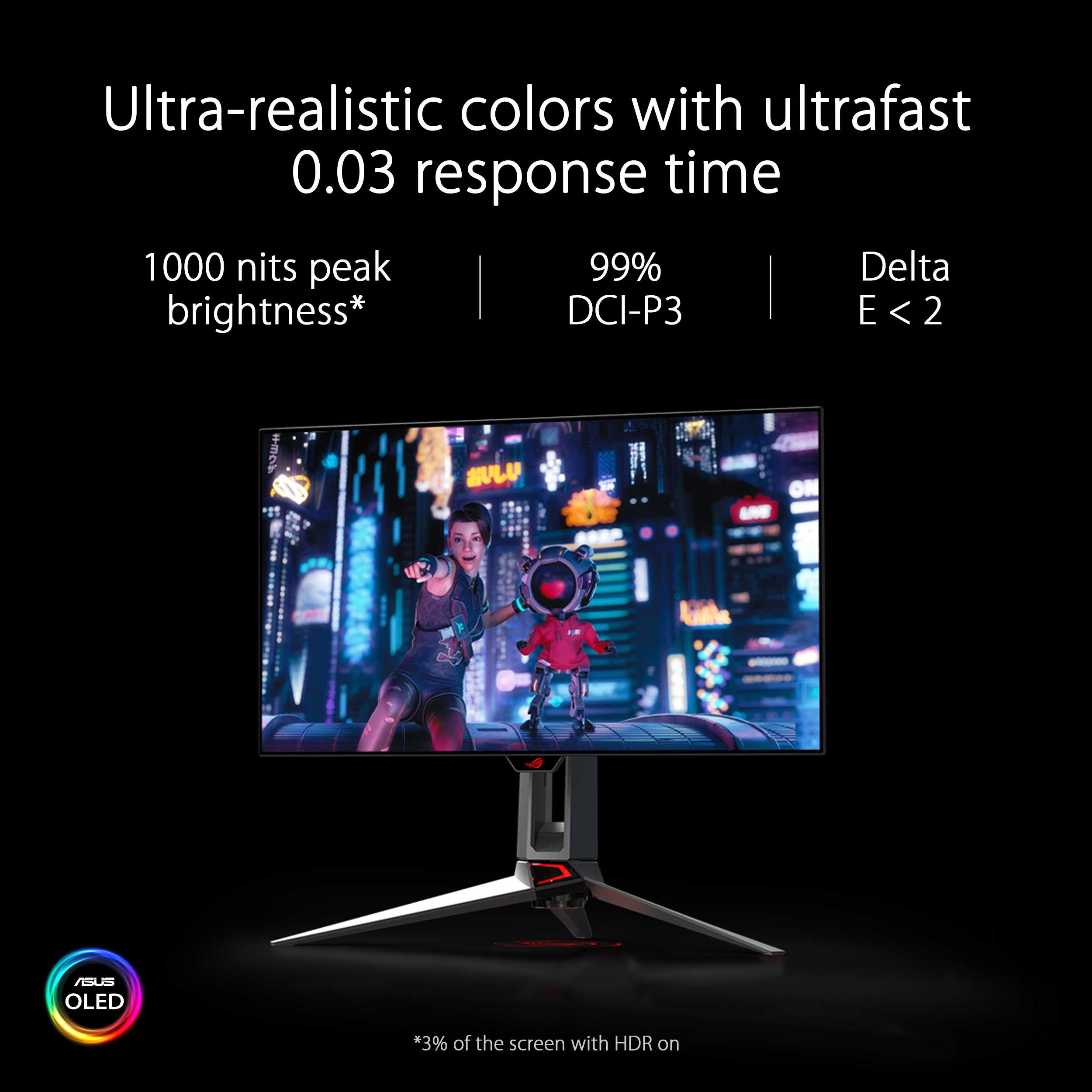 ASUS ROG Swift OLED PG27AQDM gaming monitor 27-inch (26.5-inch viewable ...