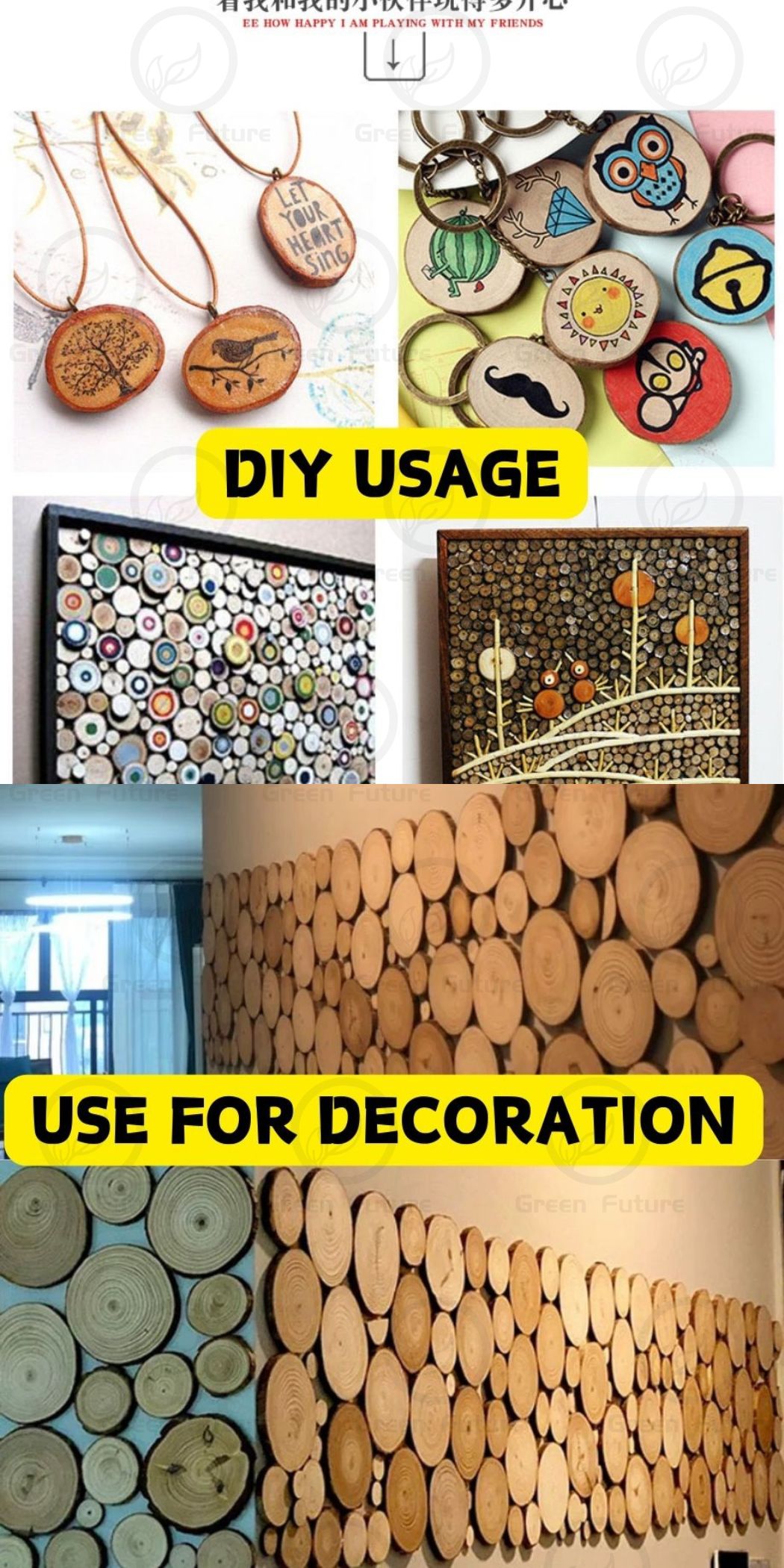 Natural Pine Round Unfinished Wood Slices Circles With Tree Bark Log ...